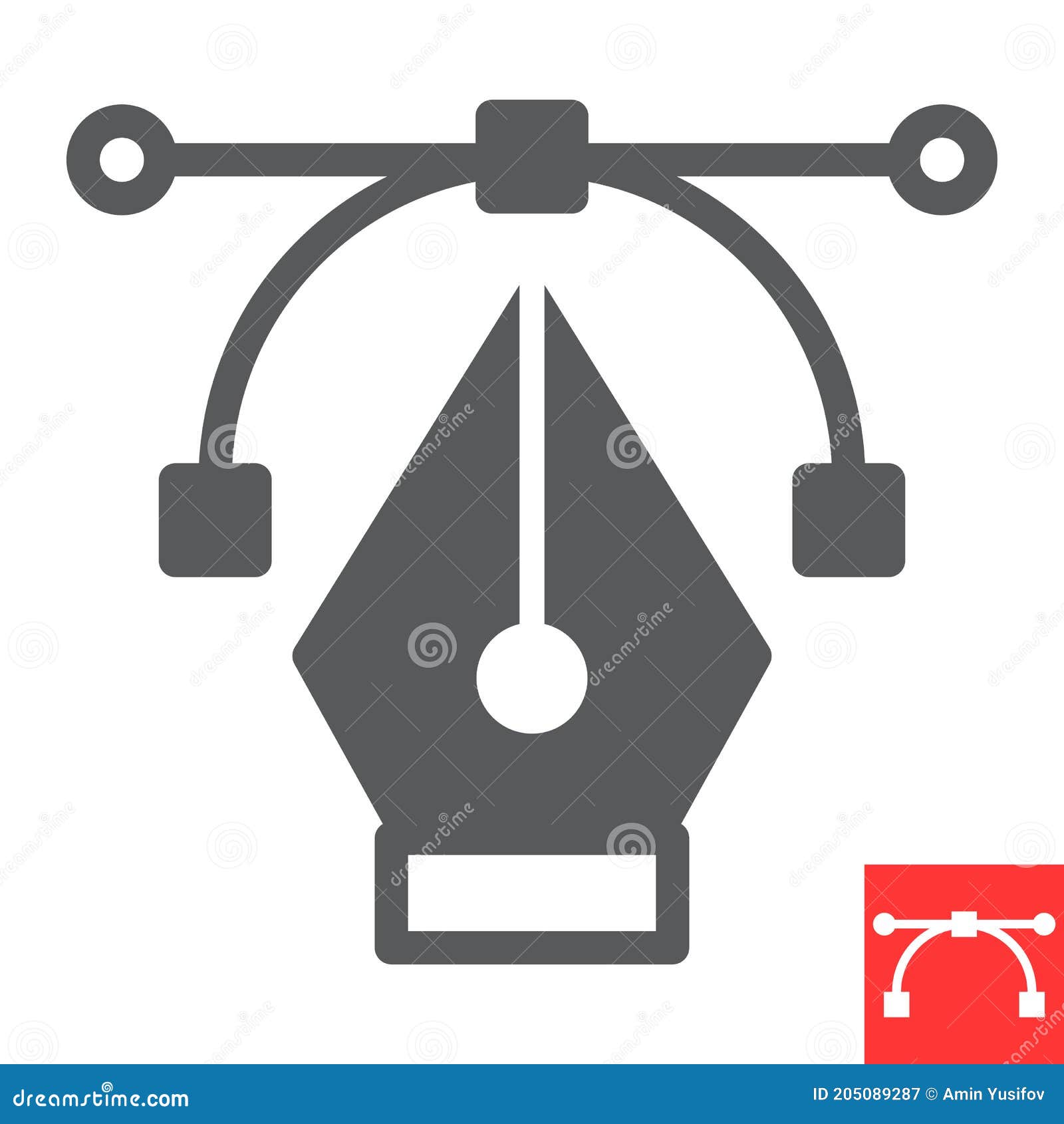 Curvature Tool Glyph Icon, Graphic Design and Designer, Pen Tool Sign ...