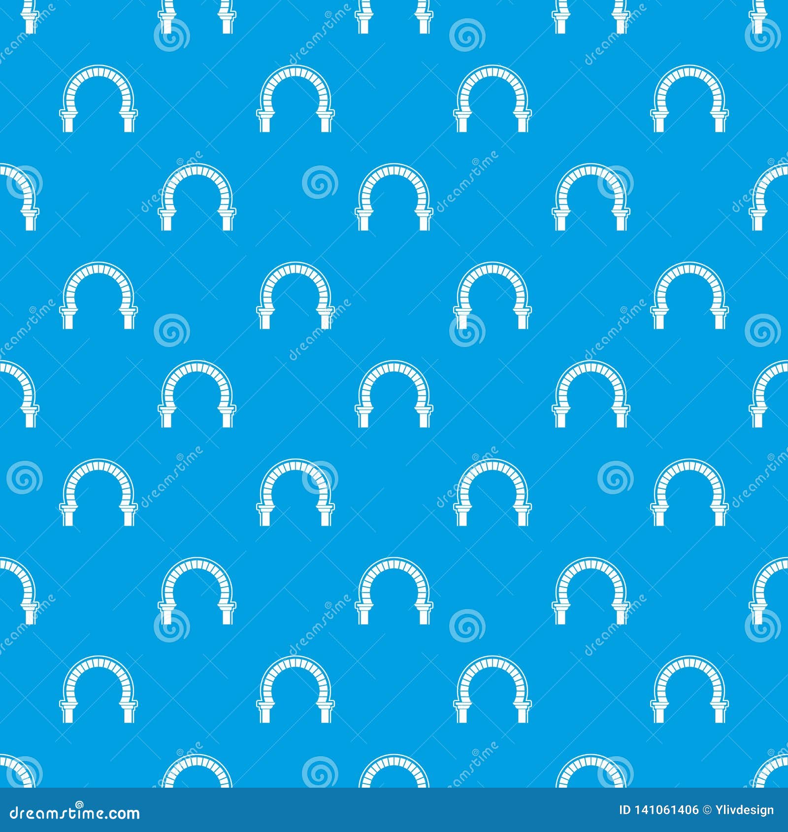 Curve Arch Pattern Vector Seamless Blue Stock Vector - Illustration of ...