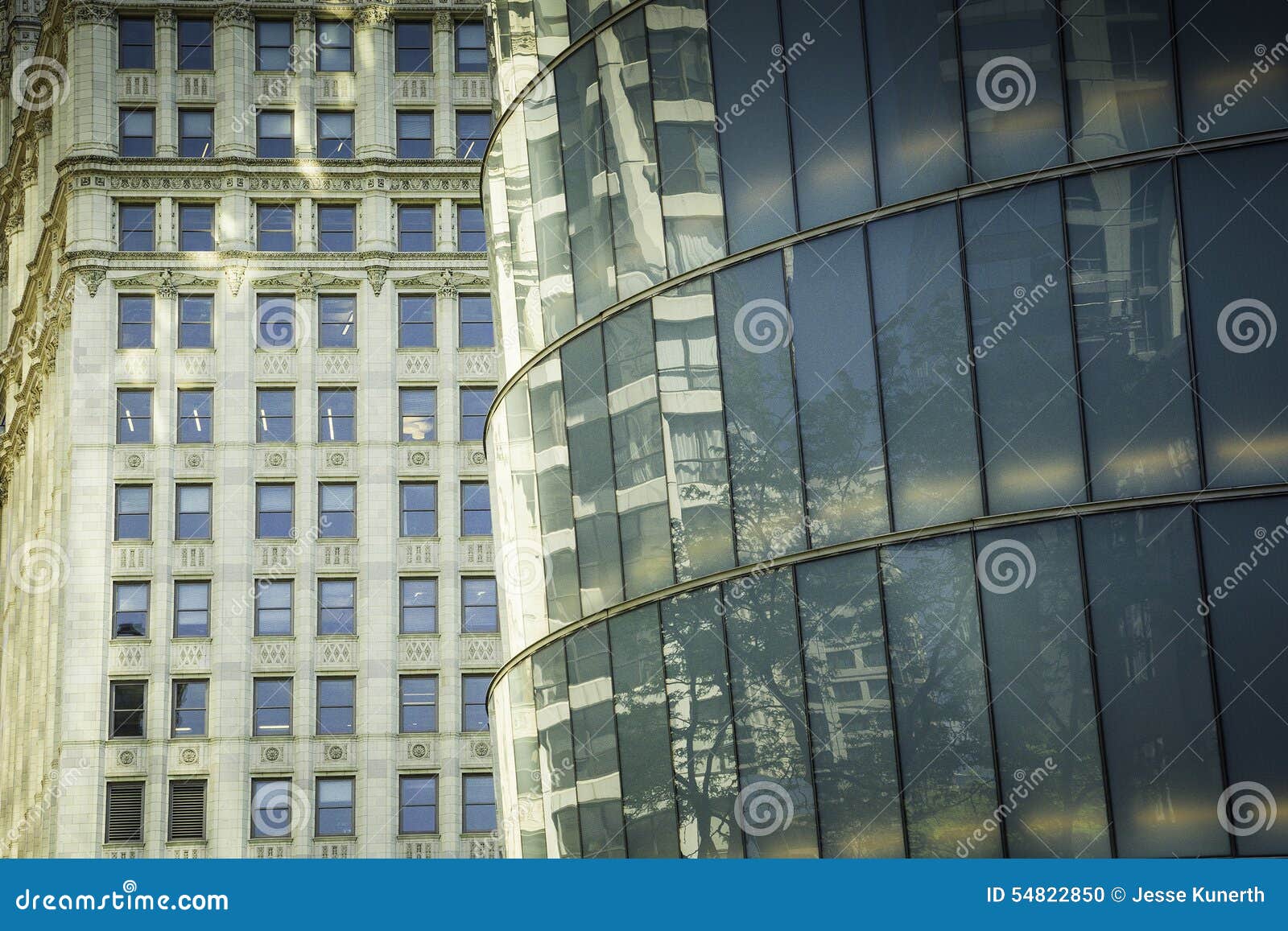 Curve Architecture in Chicago Stock Photo - Image of reflection, spring ...