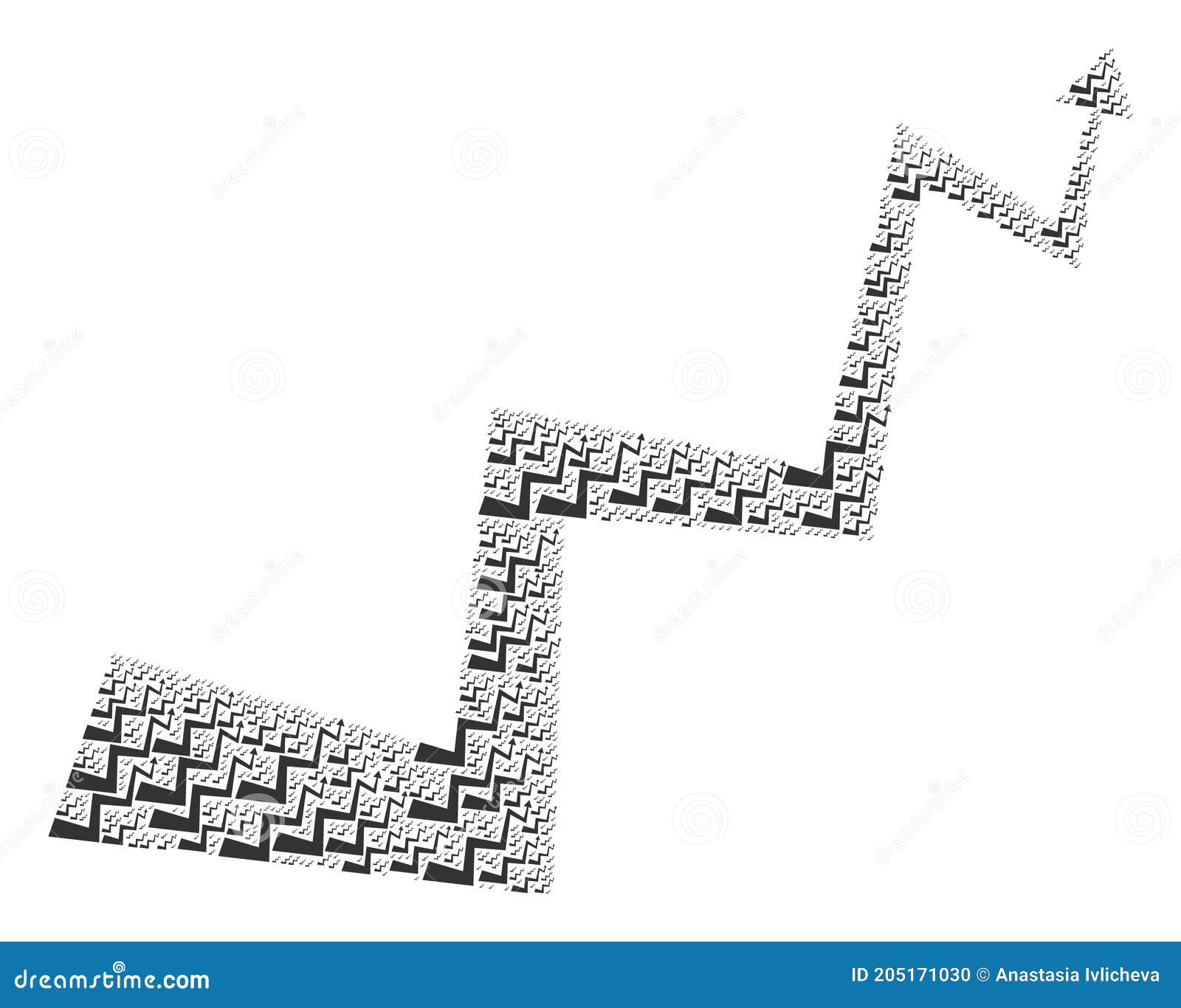Curve Arrow Recursion Composition of Itself Icons Stock Vector ...