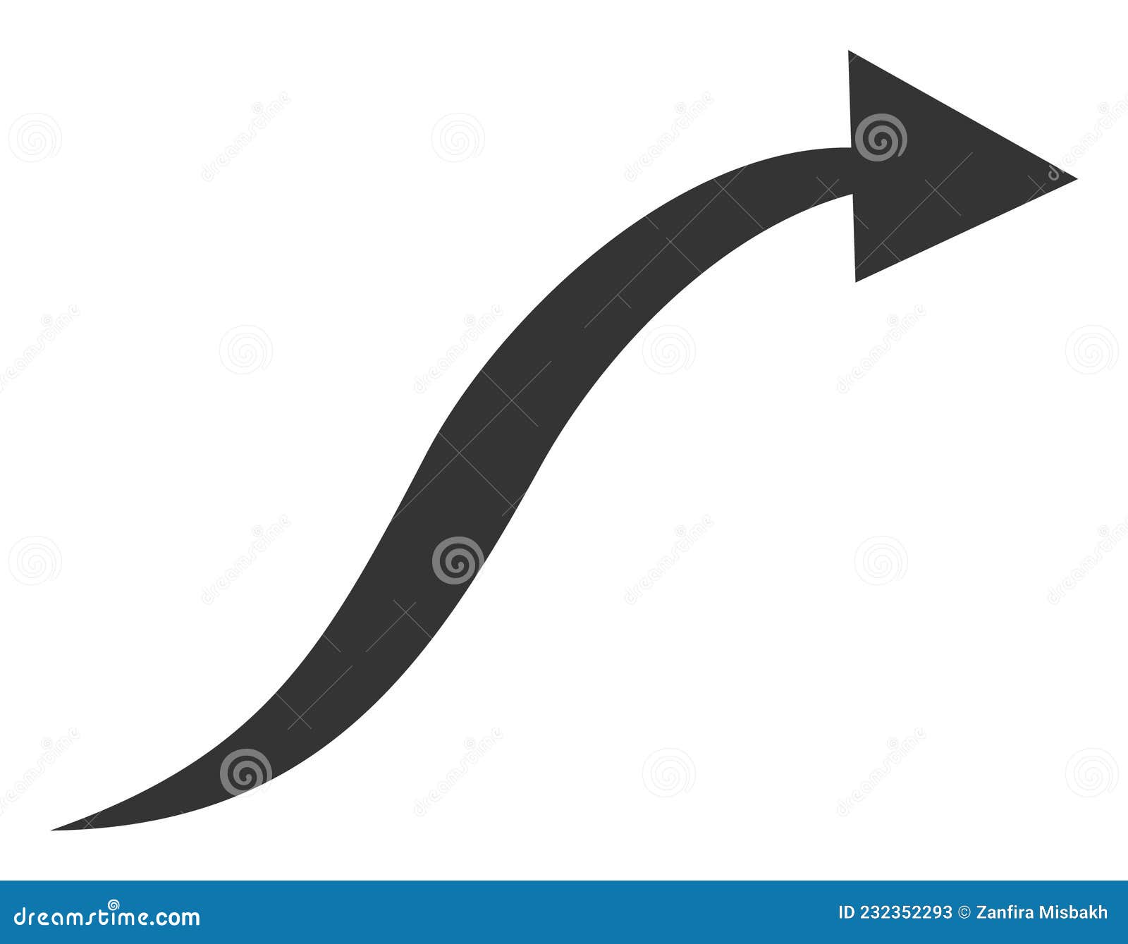 Curve Arrow Vector Icon Illustration Stock Vector - Illustration of ...