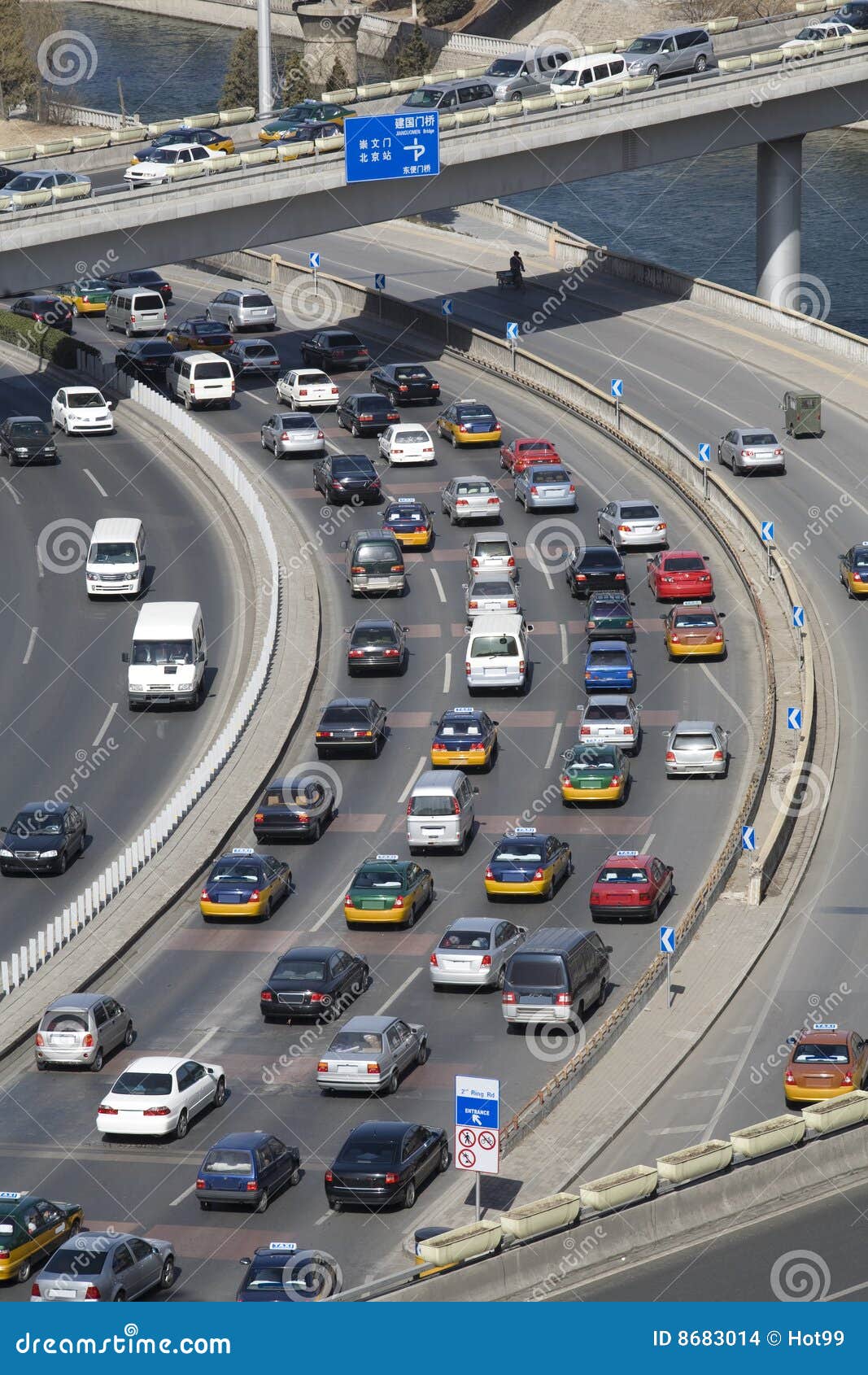 Curve bridge with traffic stock photo. Image of chinese - 8683014
