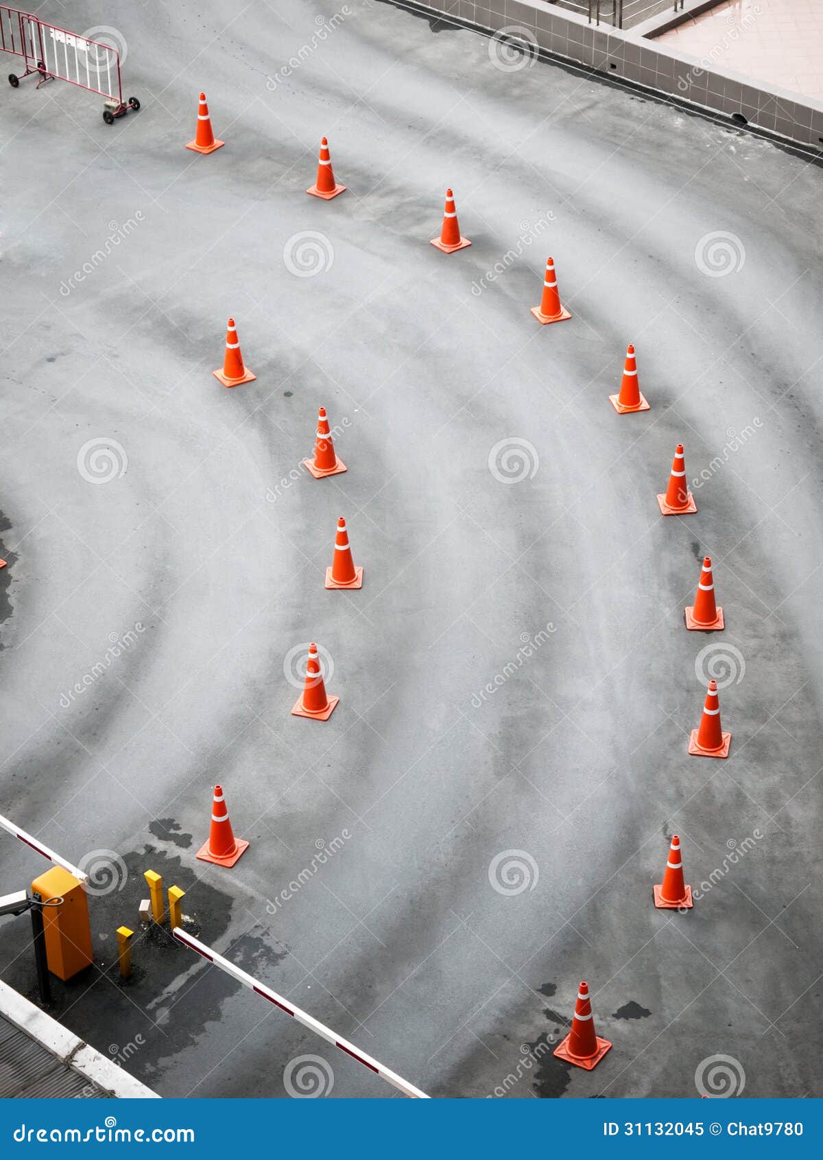 Curve of Car Wheel Trace in Front of the Building Entrance Stock Image ...