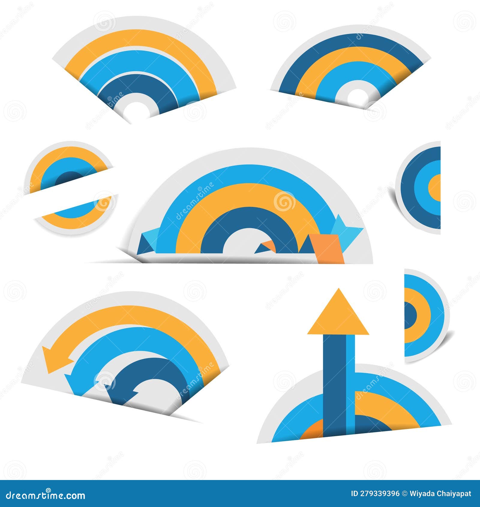 Curve Colored Paper Label with Shadow Stock Illustration - Illustration ...