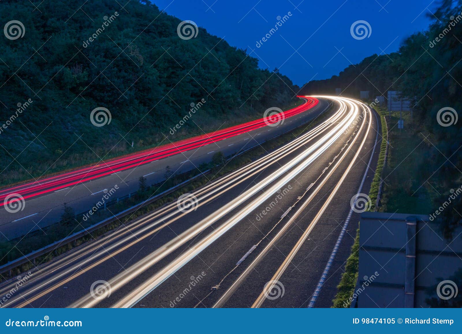Curve of commuter traffic stock image. Image of commute - 98474105