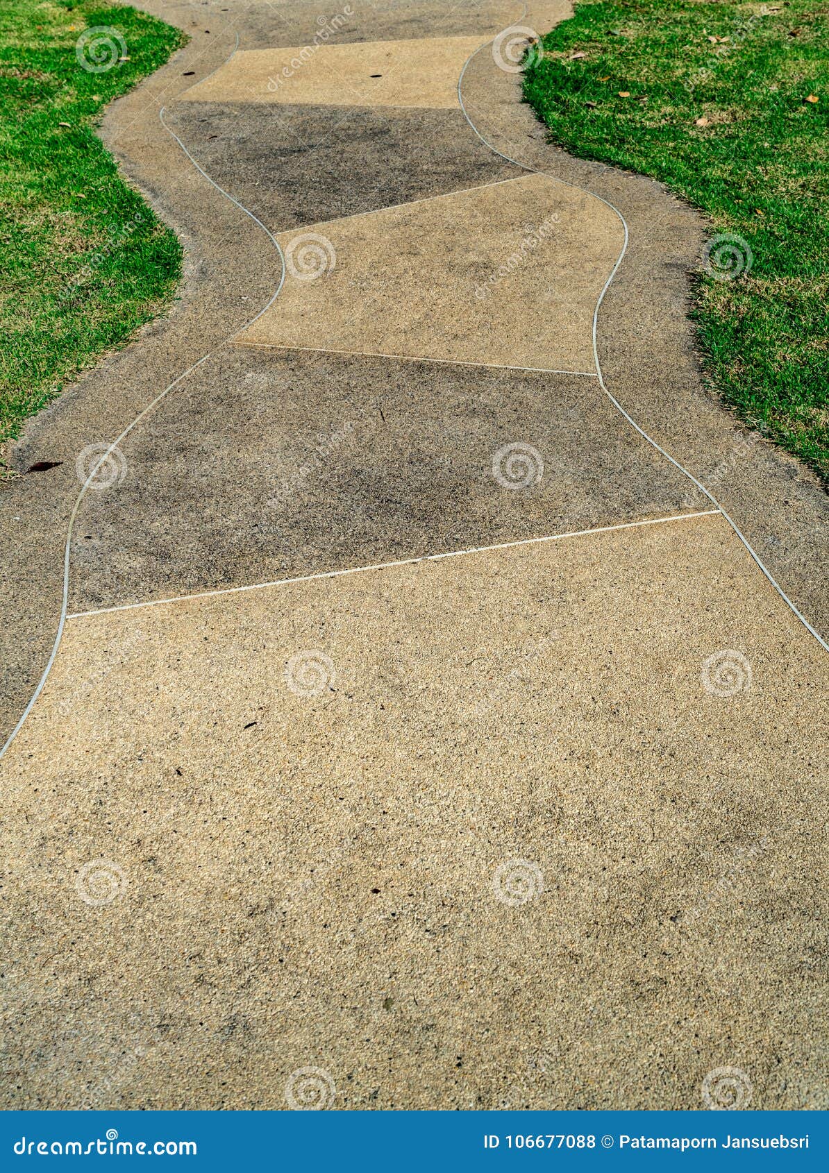 Concrete Pathway in the Park Stock Photo - Image of leaf, green: 106677088