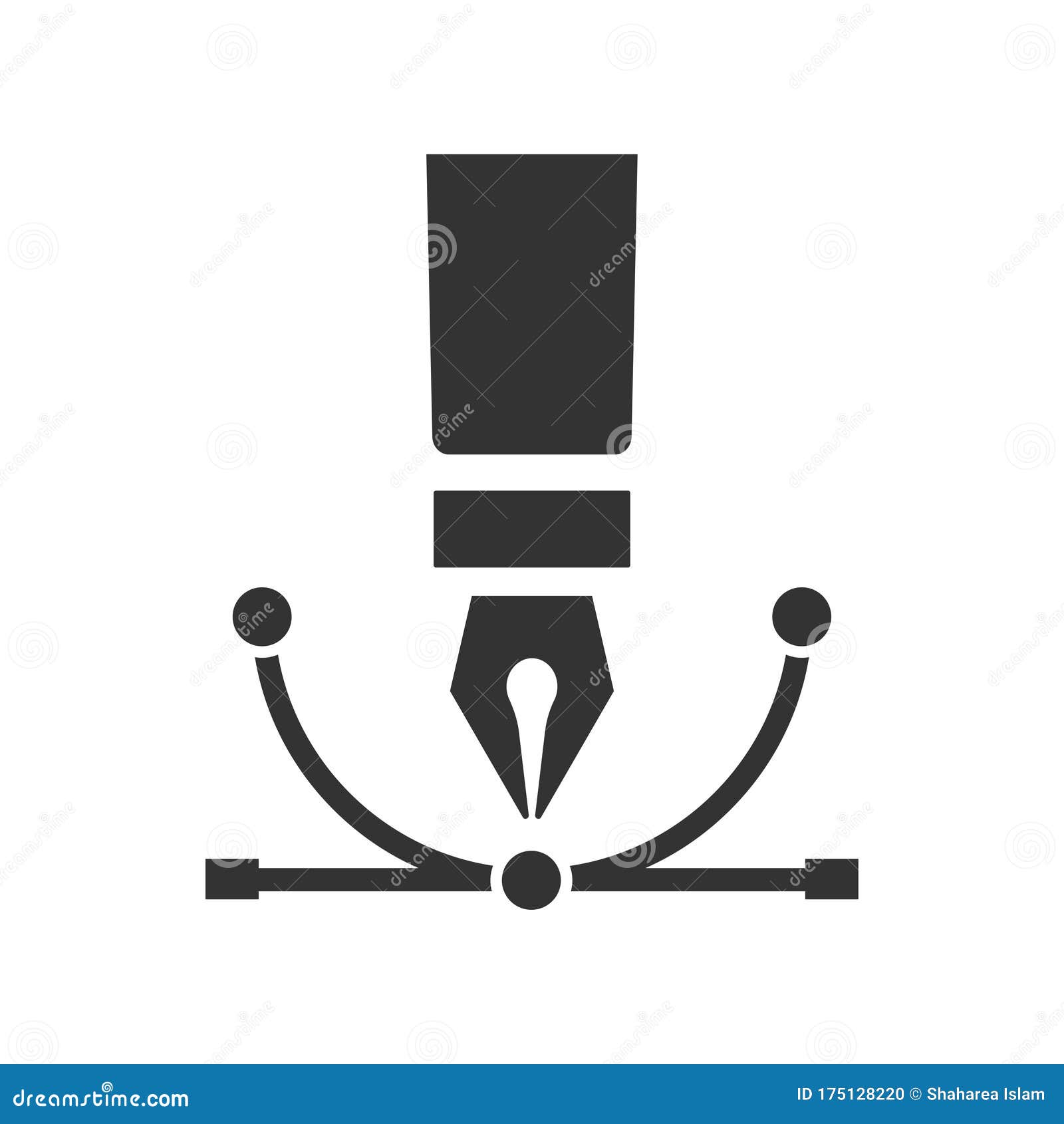 Curve, drawing icon stock vector. Illustration of vector - 175128220