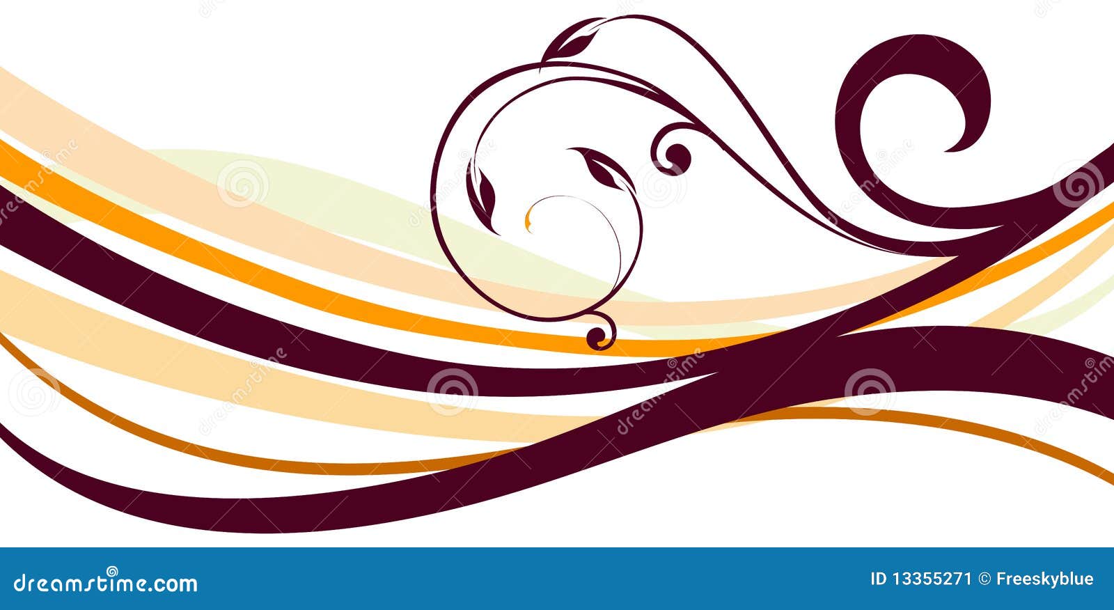 Curve and flower pattern stock illustration. Illustration of coffee ...