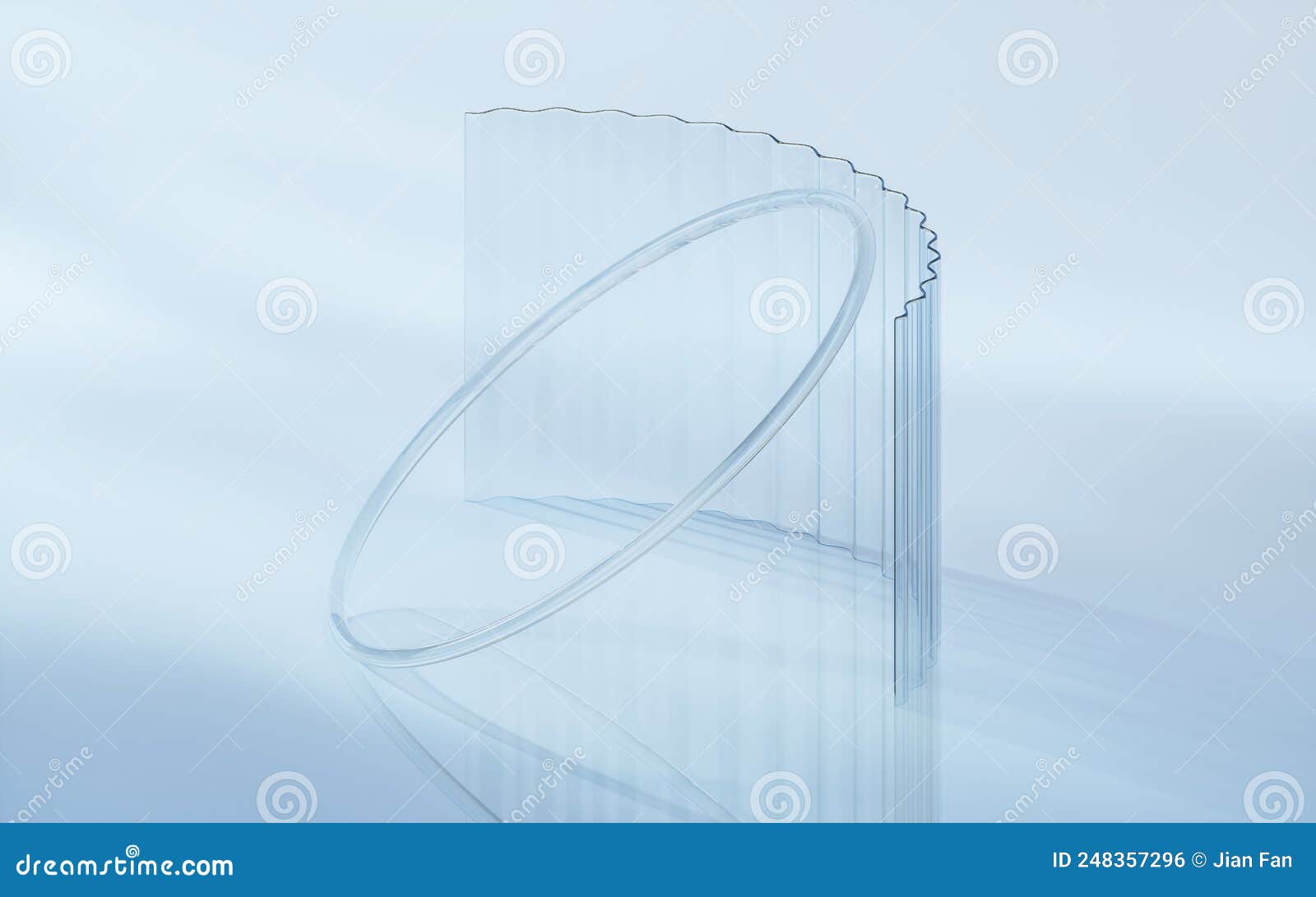 Curve Glass with Light Illuminated, 3d Rendering Stock Illustration ...