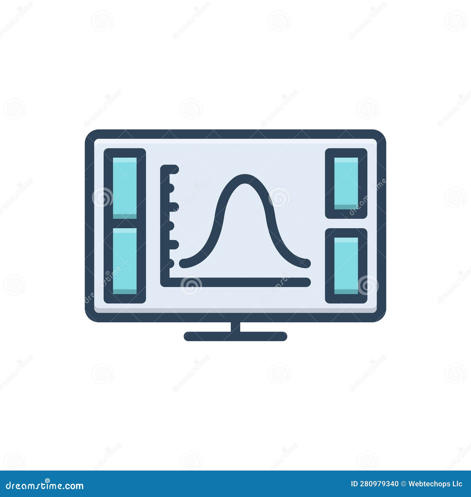 Color Illustration Icon for Curve, Graph and Market Stock Illustration ...