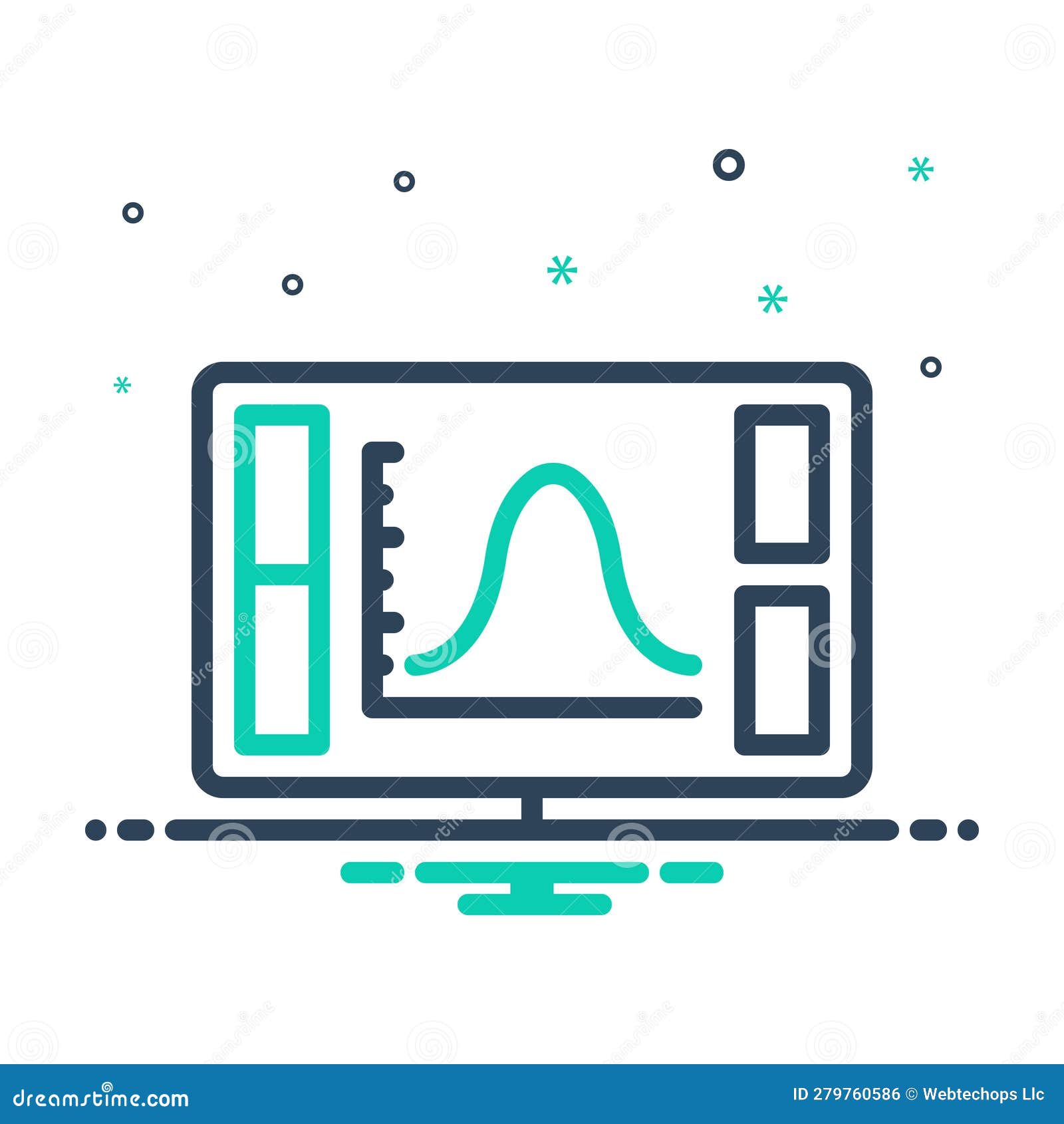 Mix Icon for Curve, Graph and Market Stock Illustration - Illustration ...