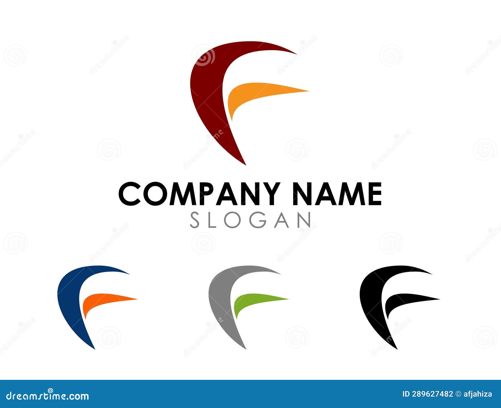 Curve Letter F Logo Template Stock Illustration - Illustration of ...