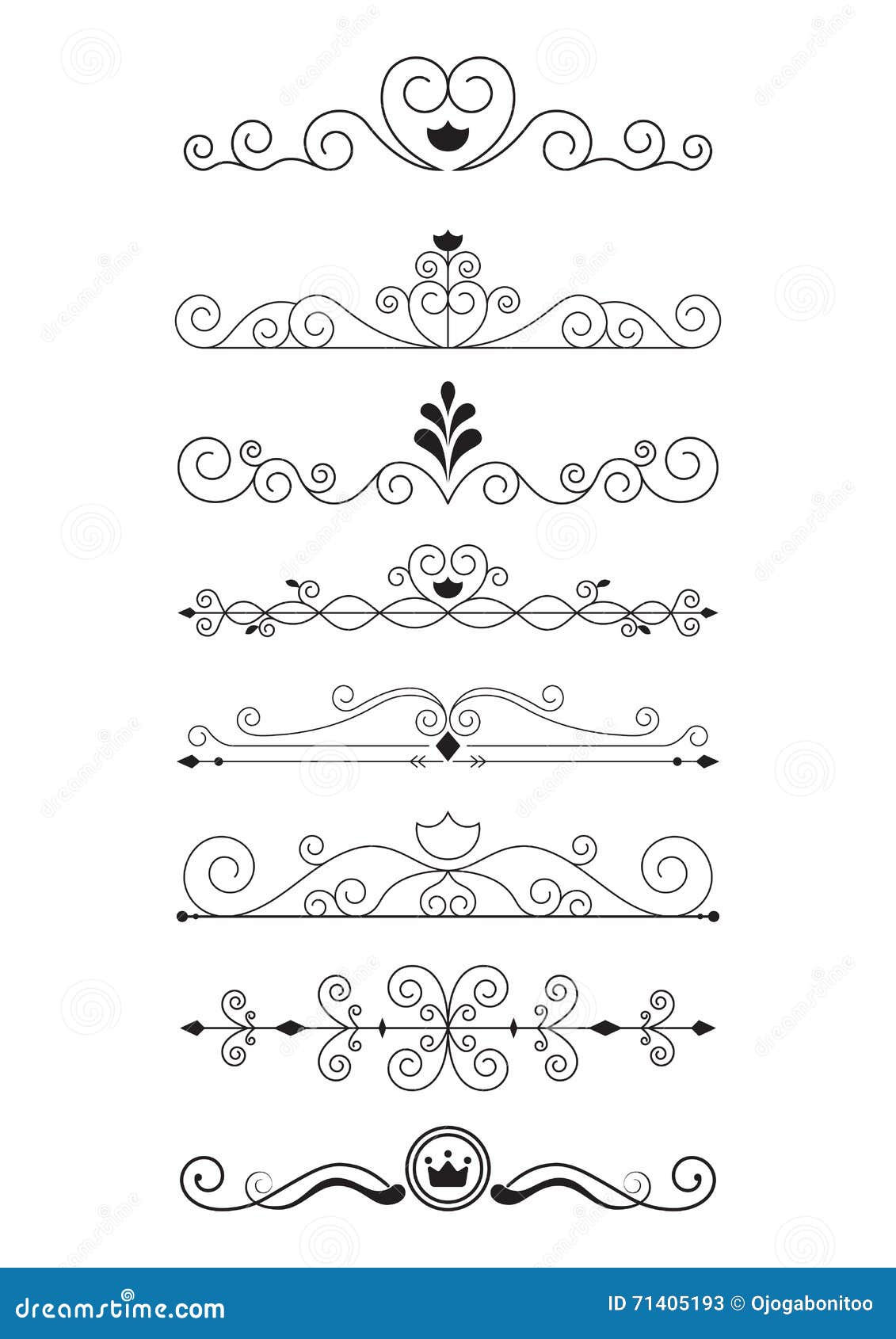 Fancy Line Designs With Flowers