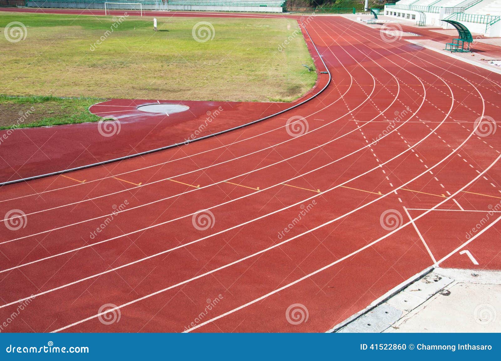 Curve and Line on Running Track with Texture Rubber Cover Stock Photo ...