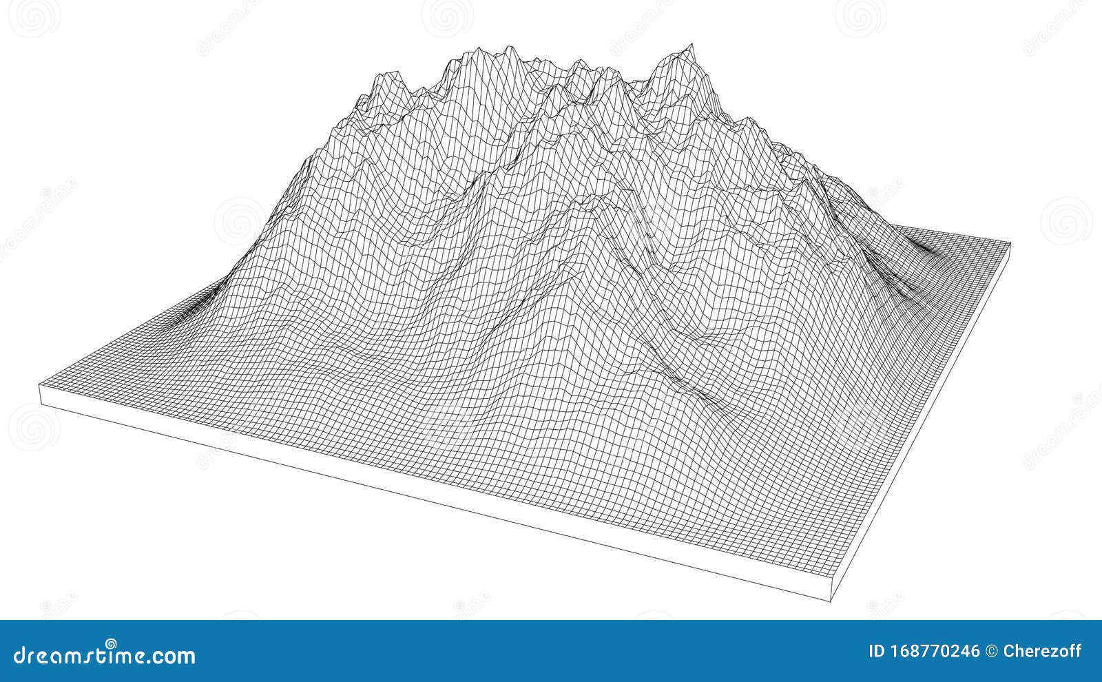 Curve Lines In Shape Of Part Of Mountain Range Stock Vector ...