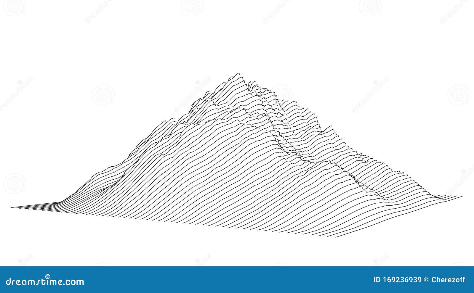 Curve Lines in Shape of Part of Mountain Range Stock Vector ...