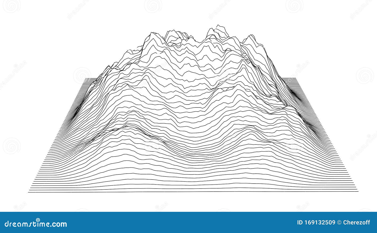 Curve Lines in Shape of Part of Mountain Range Stock Vector ...