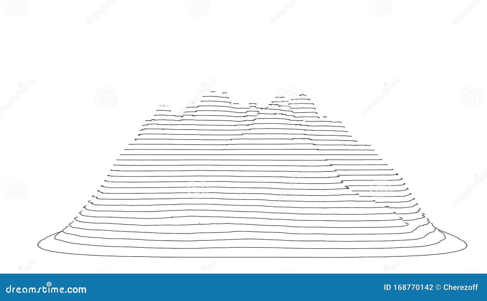 Curve Lines in Shape of Part of Mountain Range Stock Vector ...