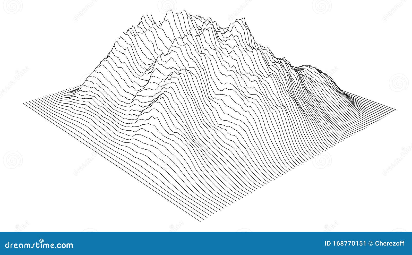 Curve Lines in Shape of Part of Mountain Range Stock Vector ...