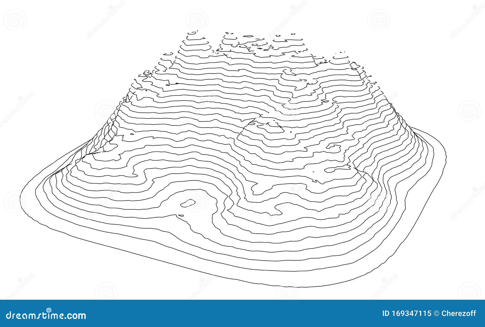 Curve Lines in Shape of Part of Mountain Range Stock Vector ...