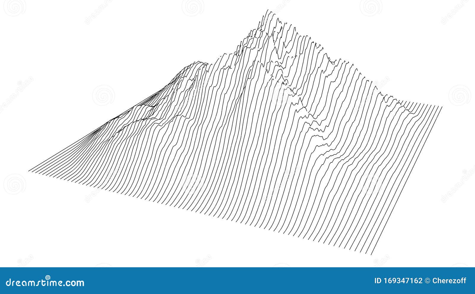 Curve Lines in Shape of Part of Mountain Range Stock Vector ...