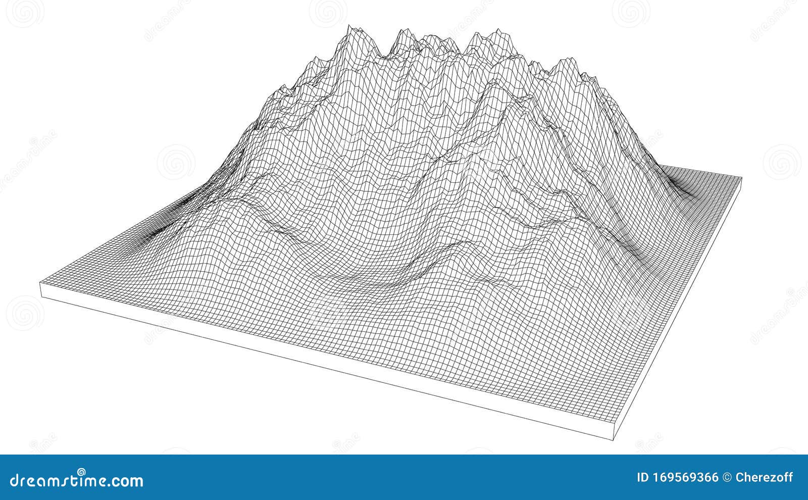 Curve Lines in Shape of Part of Mountain Range Stock Vector ...