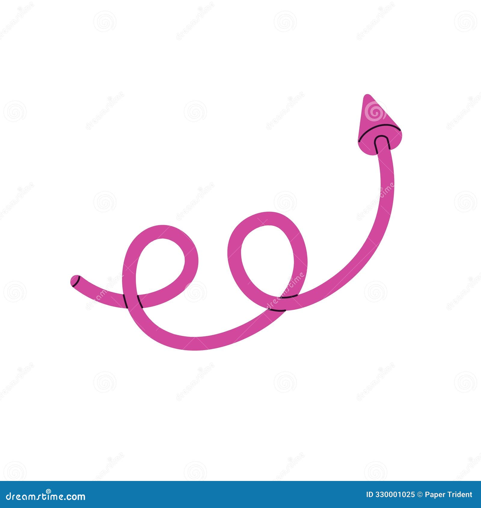 Curve with Loops Showing Route. Arrow with Twisted Line Pointing ...