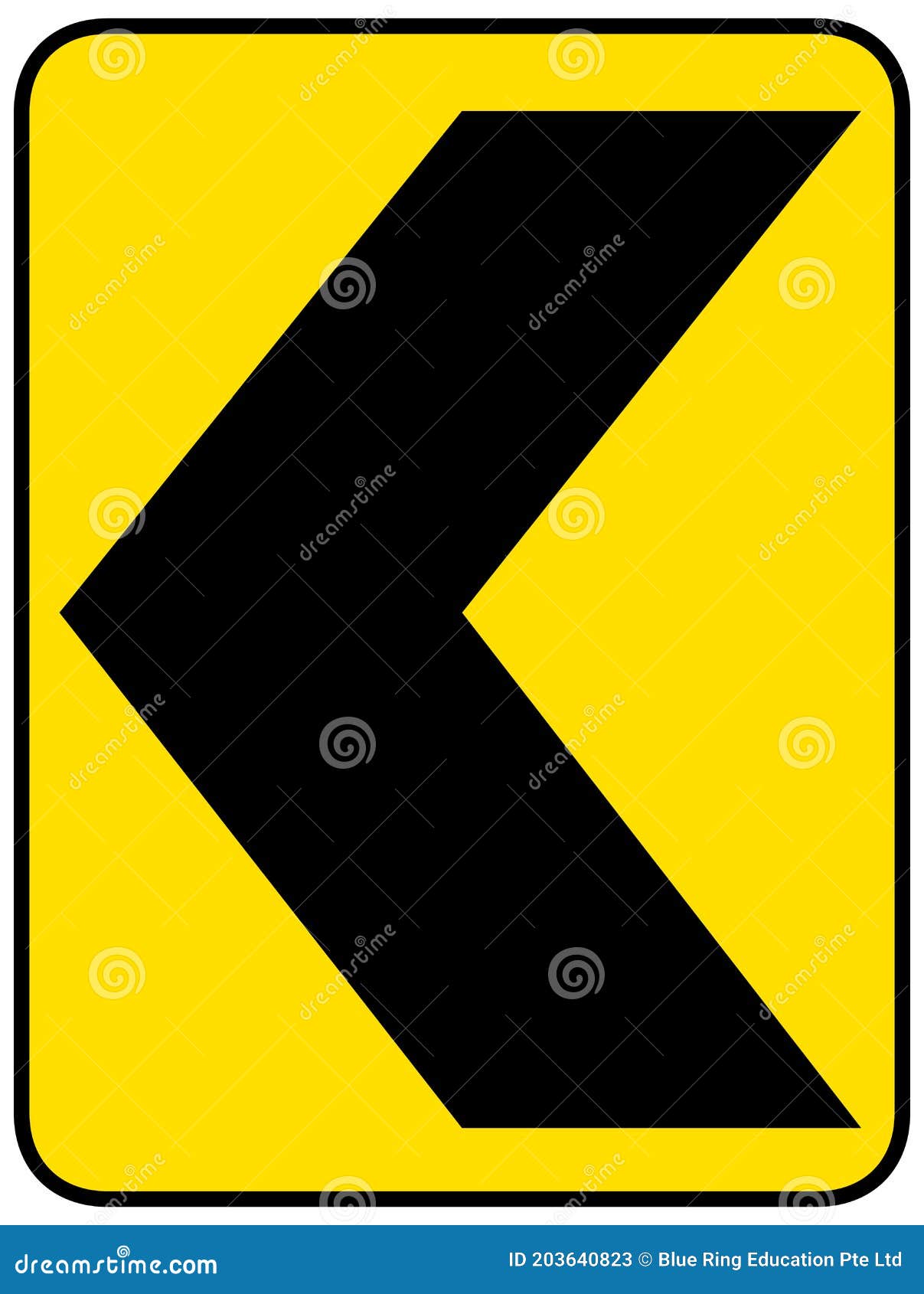 Curve Marker Yellow Sign on White Background Stock Vector ...