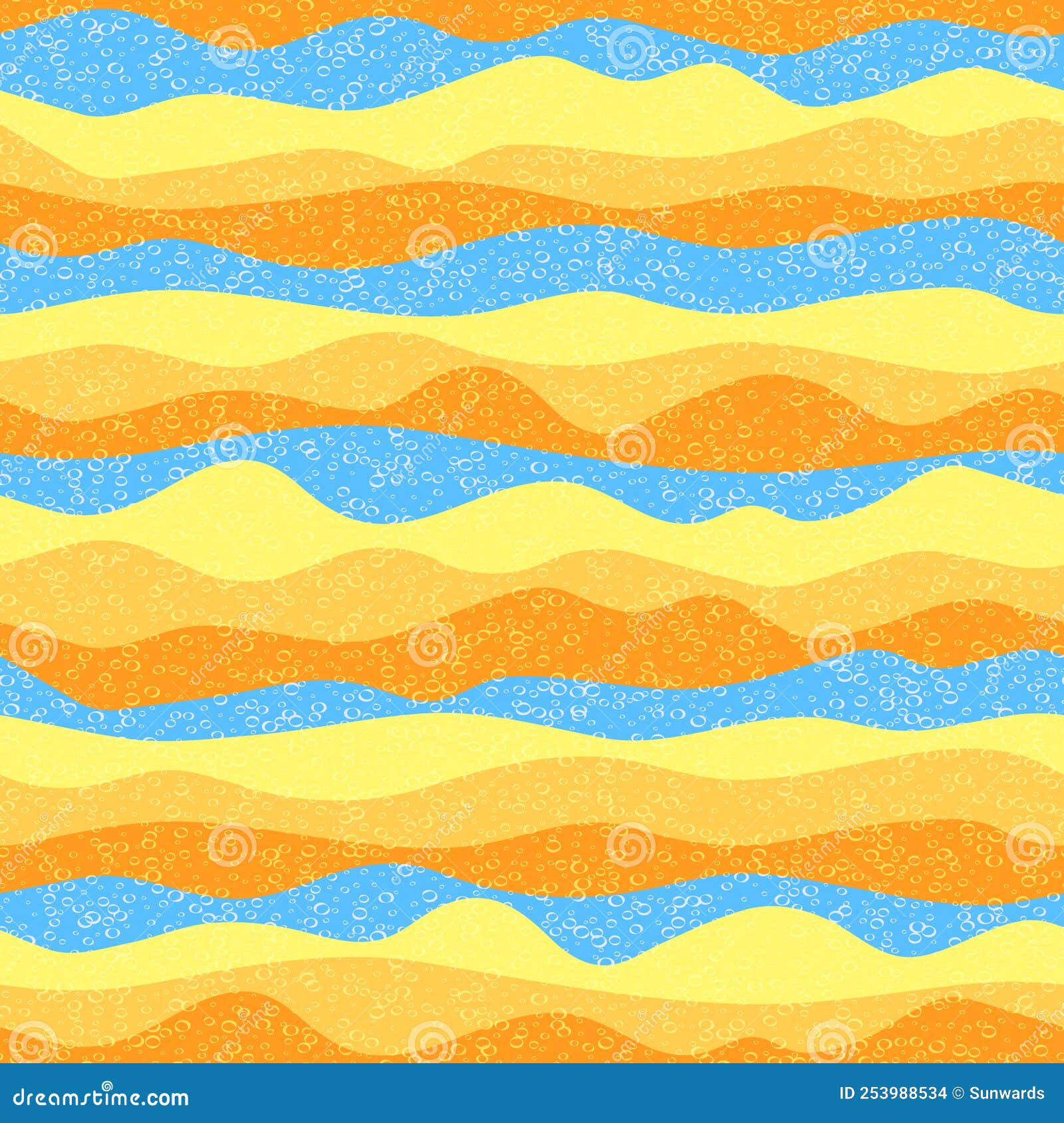 Curve Multicolor Wave Stripes Flow Vector Seamless Pattern. Stock ...