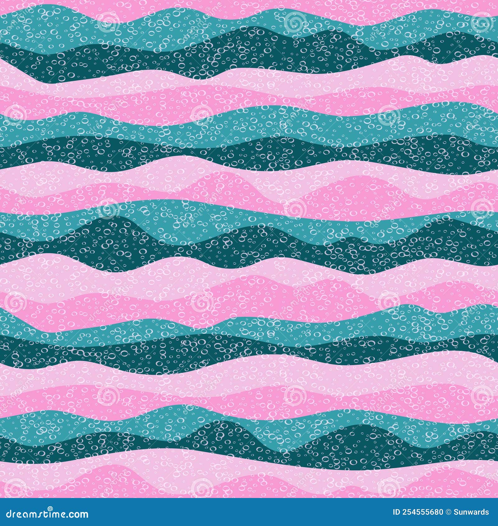 Curve Multicolor Wave Stripes Flow Vector Seamless Pattern. Stock ...