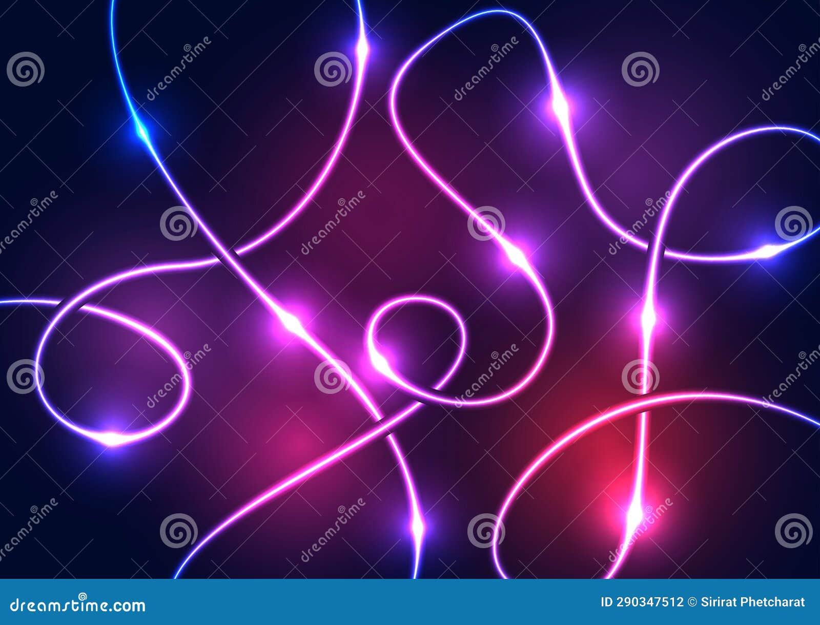 Curve Neon Line Wave Abstract Digital Dynamic Presentation Dark ...