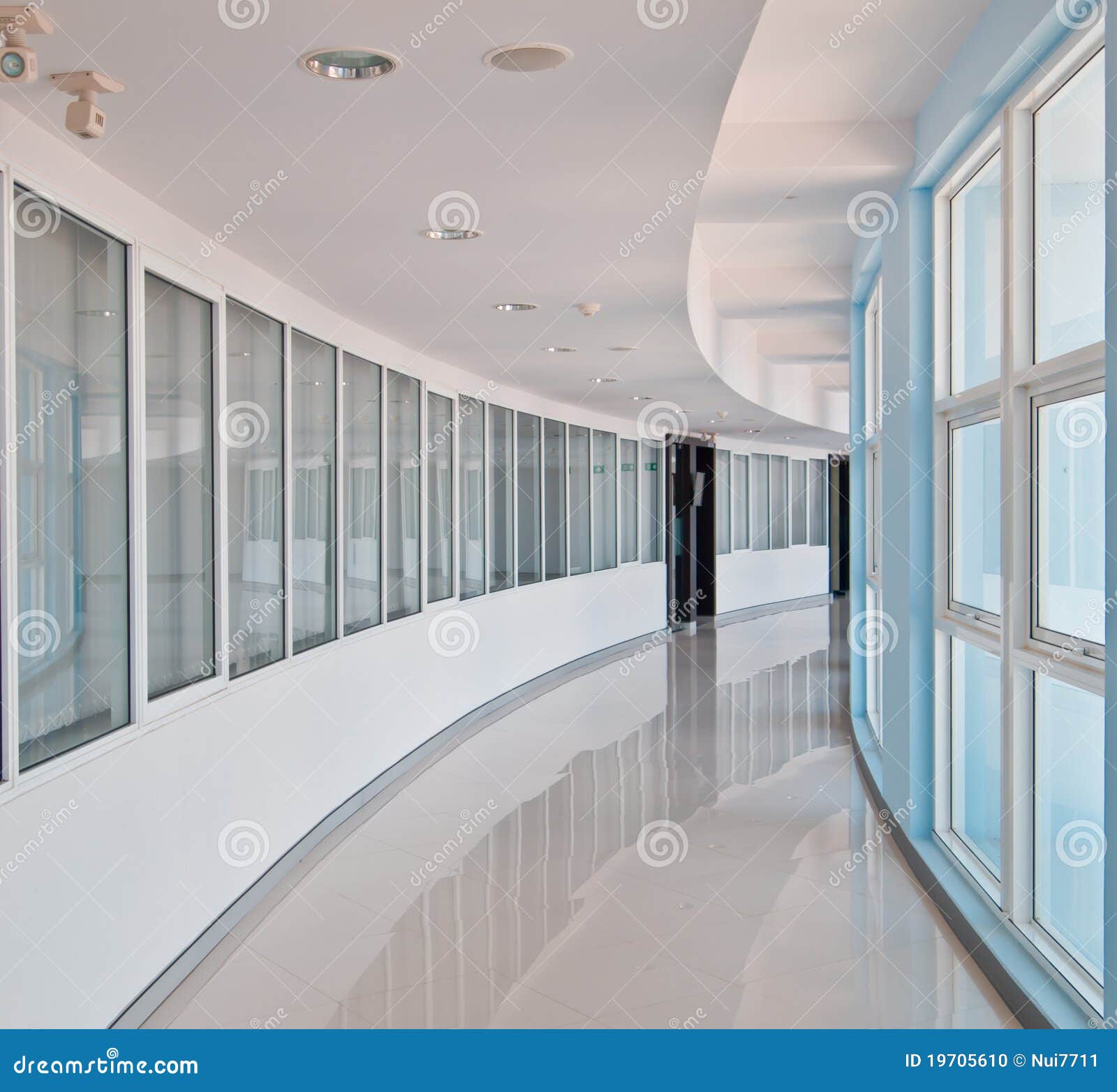 Curve office walkway stock photo. Image of business, ceiling - 19705610