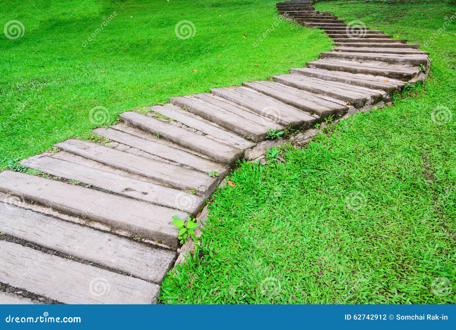 Curve Pathway through Green Lawn Stock Photo - Image of walkway, zigzag ...