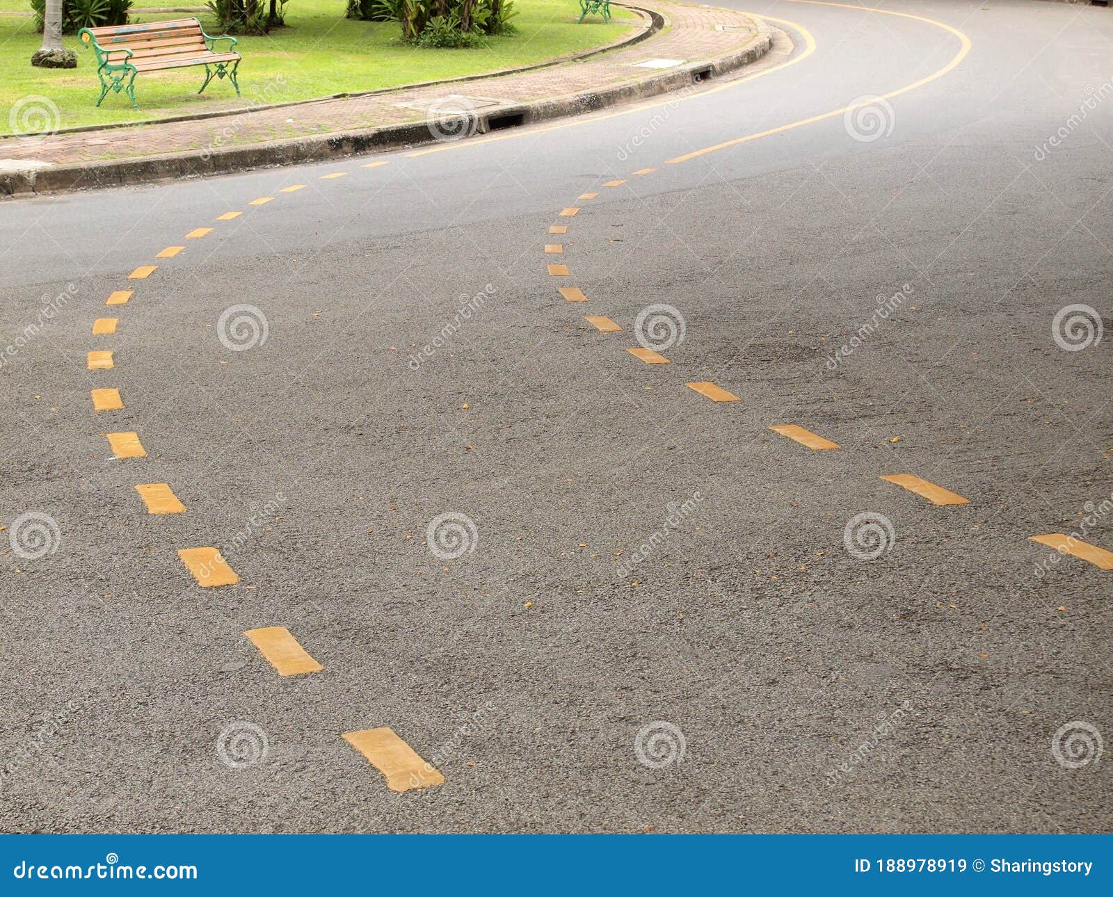 Curve pathway view stock image. Image of route, hill - 188978919