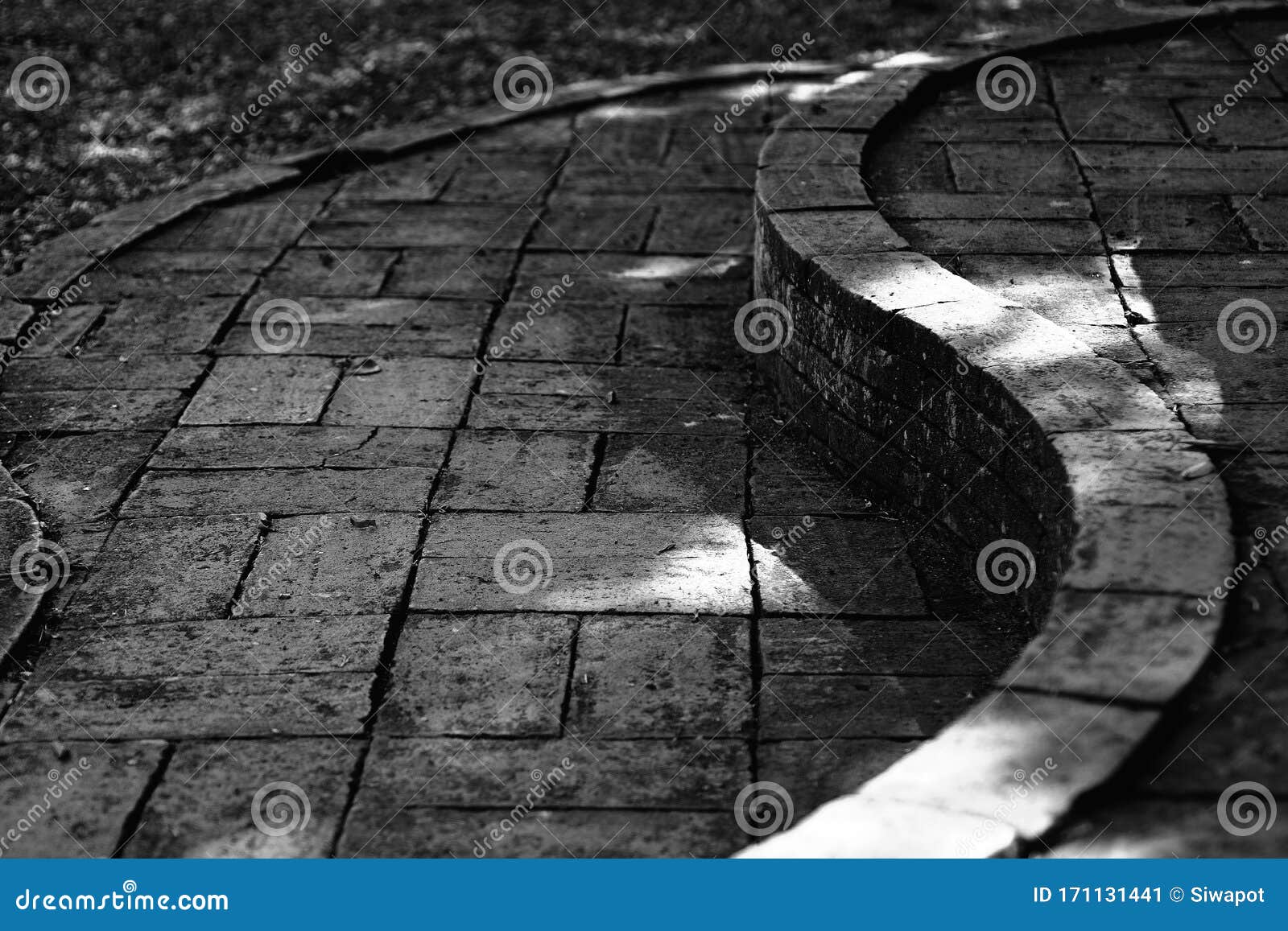 Curve Pattern Bricks Walking Pathway Landscape Design Stock Image ...