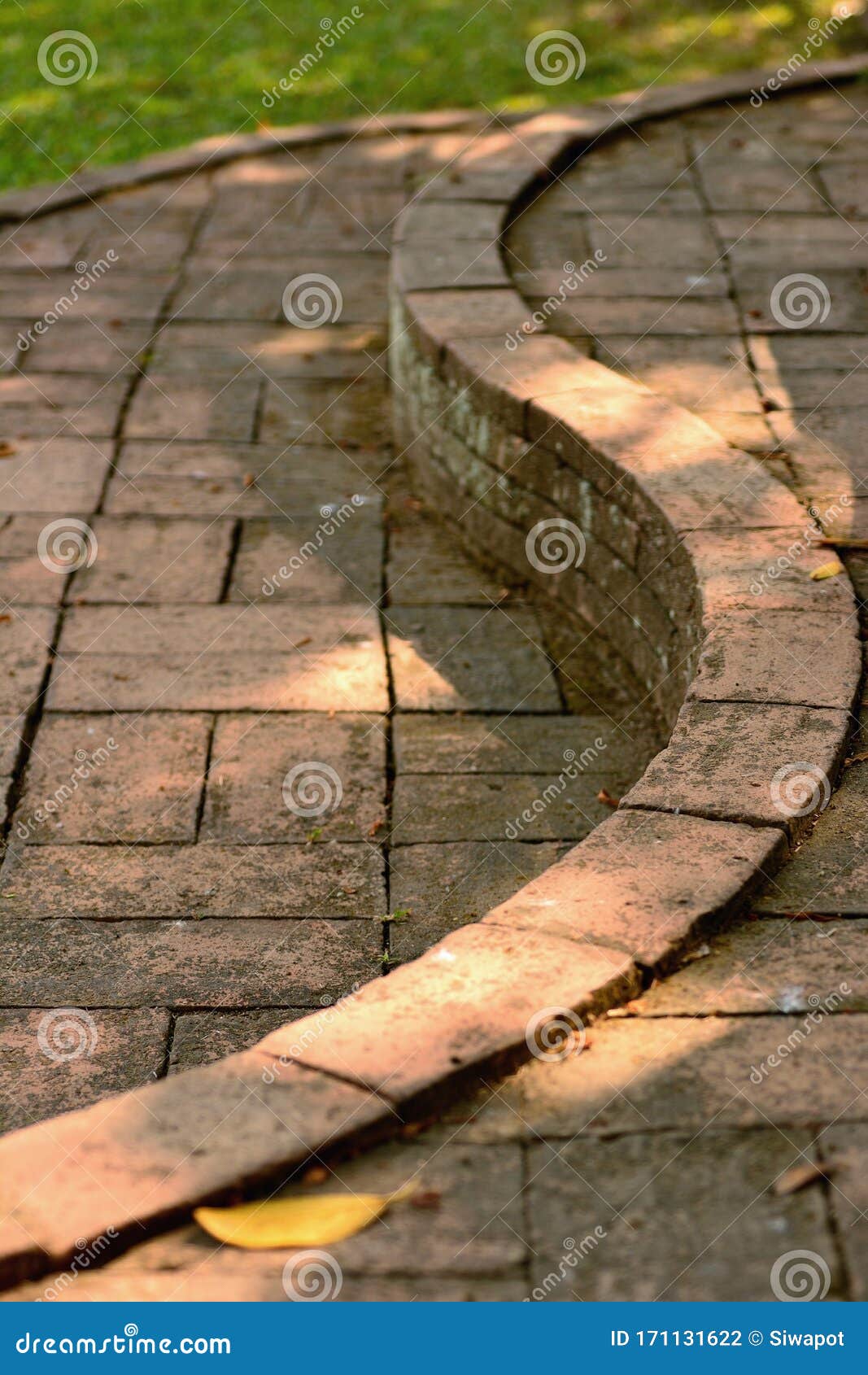 Curve Pattern Bricks Walking Pathway Landscape Design Stock Photo ...