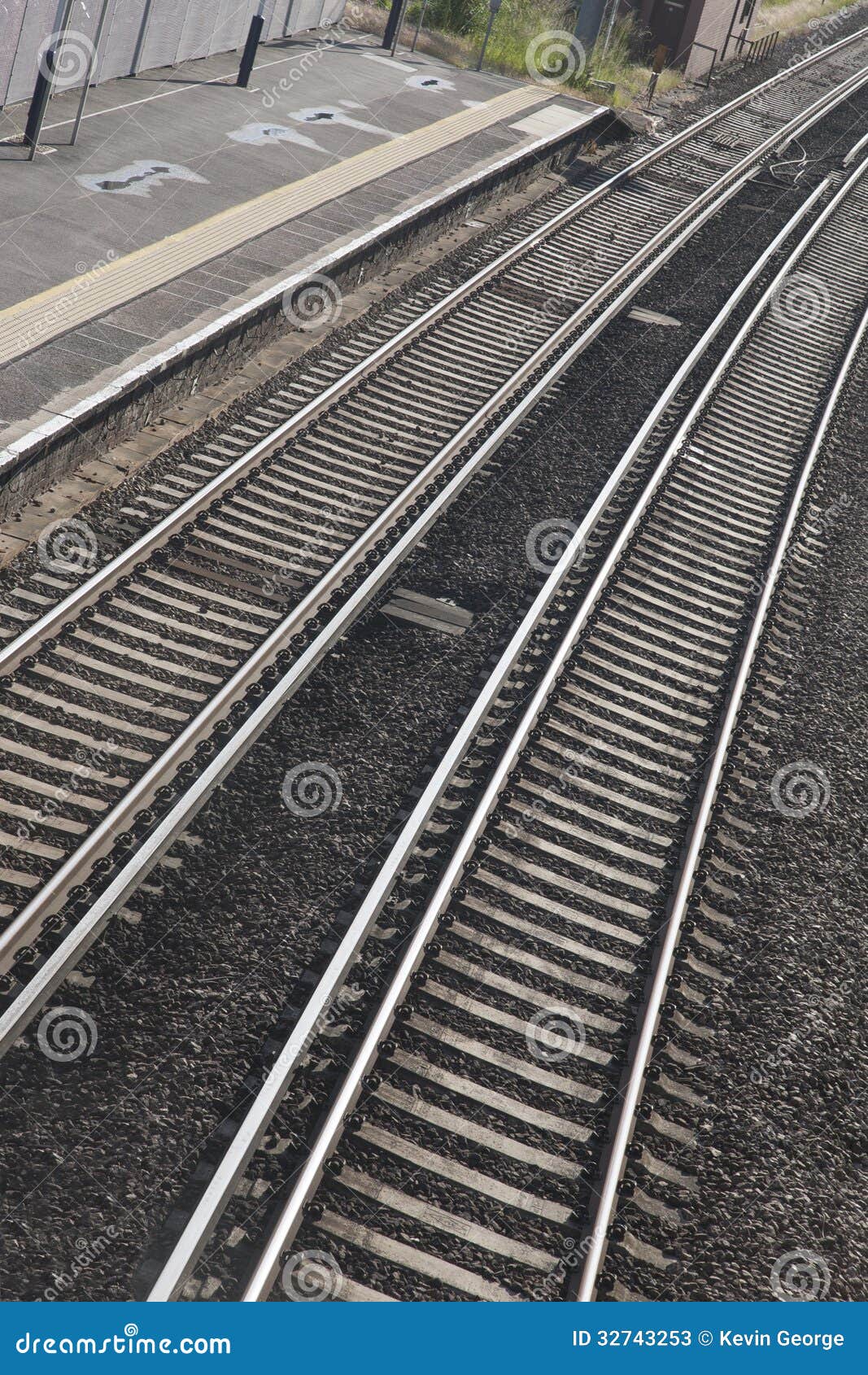 Curve of Railroad Train Track Stock Image - Image of train, transport ...