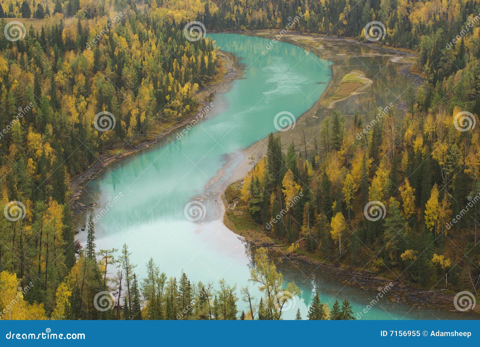 Curve riverway stock image. Image of autumn, riverway - 7156955