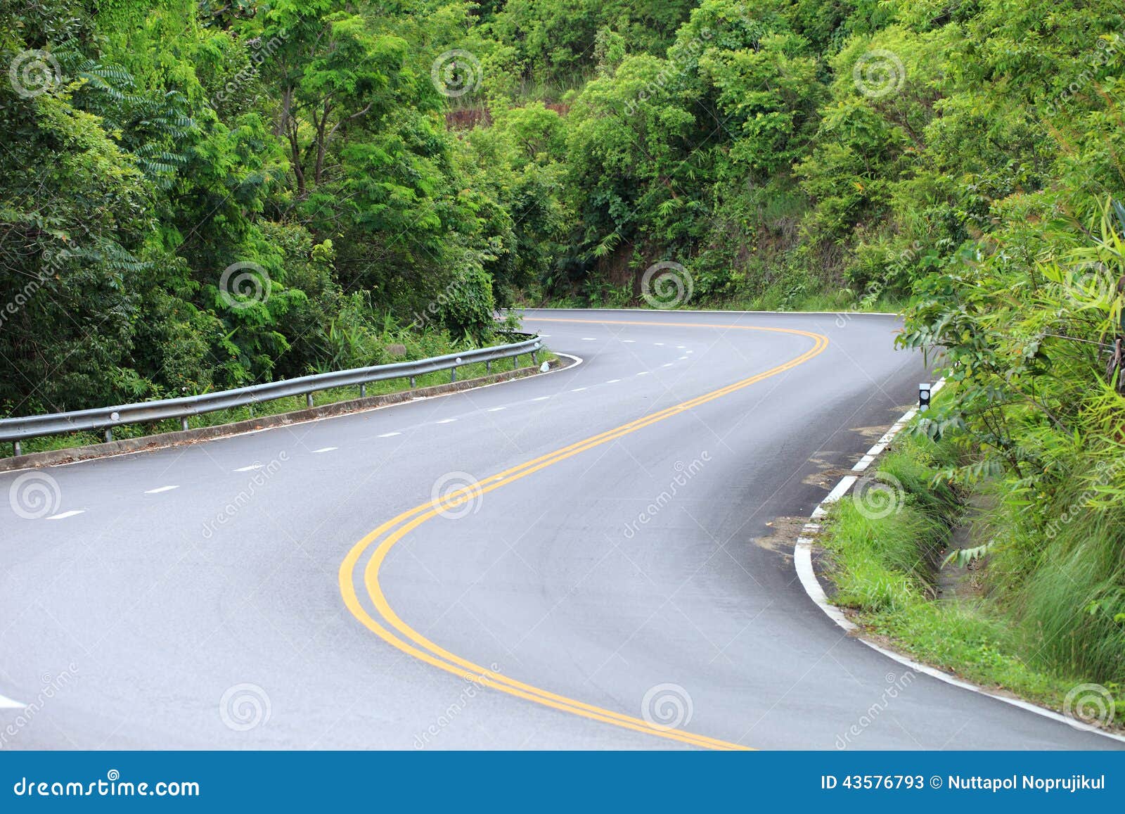 Curve of the Road.an Empty S-Curved Road on Skyline Drive. Stock Image ...