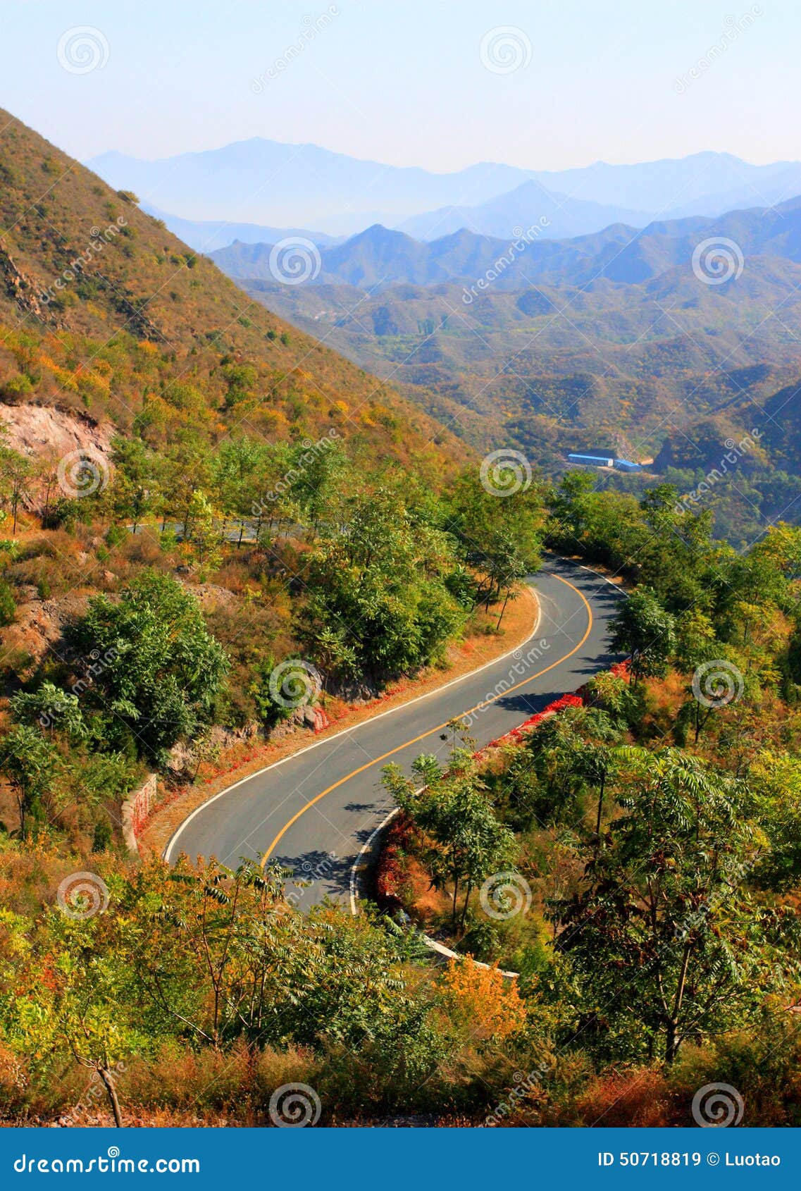 Curve Road in Mountain Area Stock Image - Image of outdoor, meadow ...