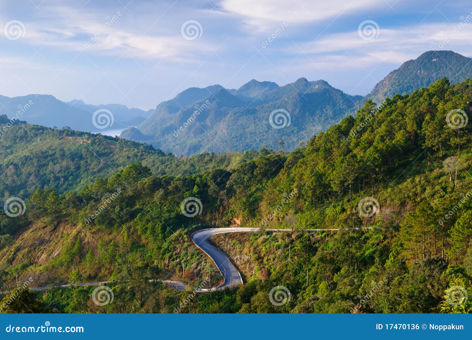 Curve Road on the Mountain,Thailand Stock Photo - Image of beams, blue ...