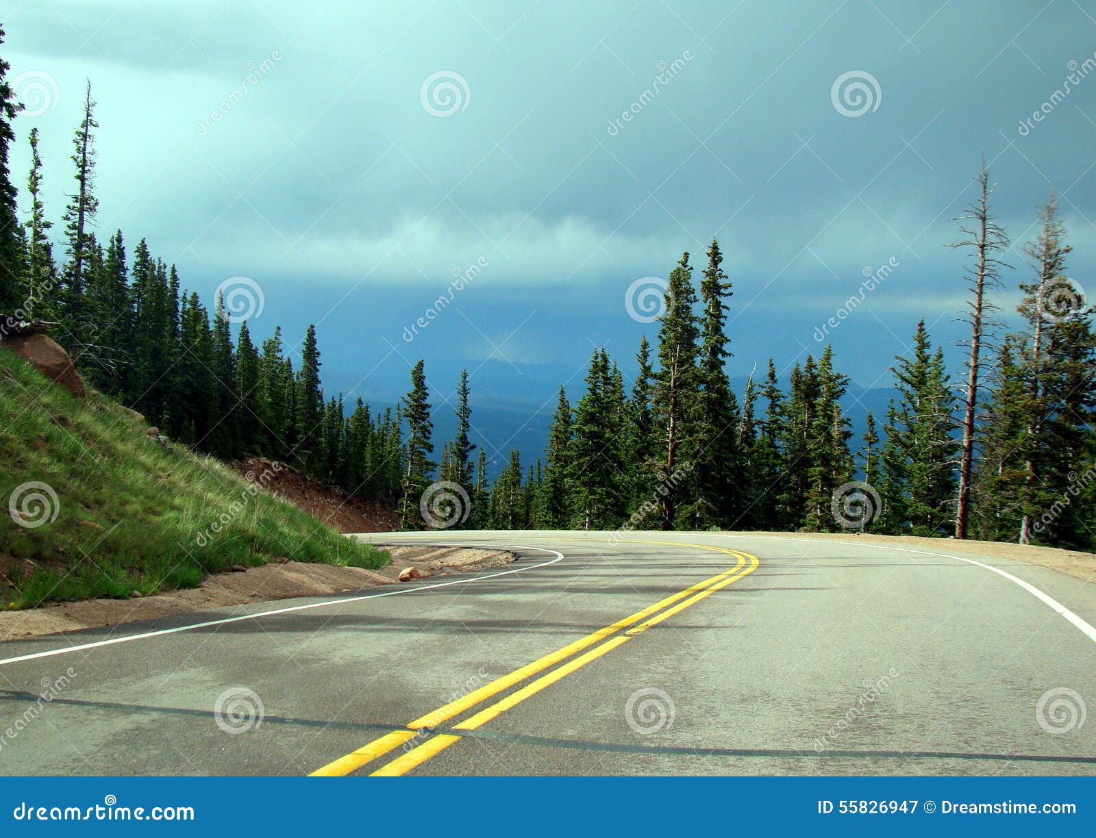 Curve Road on a Mountain Trail Stock Image - Image of tree, trail: 55826947