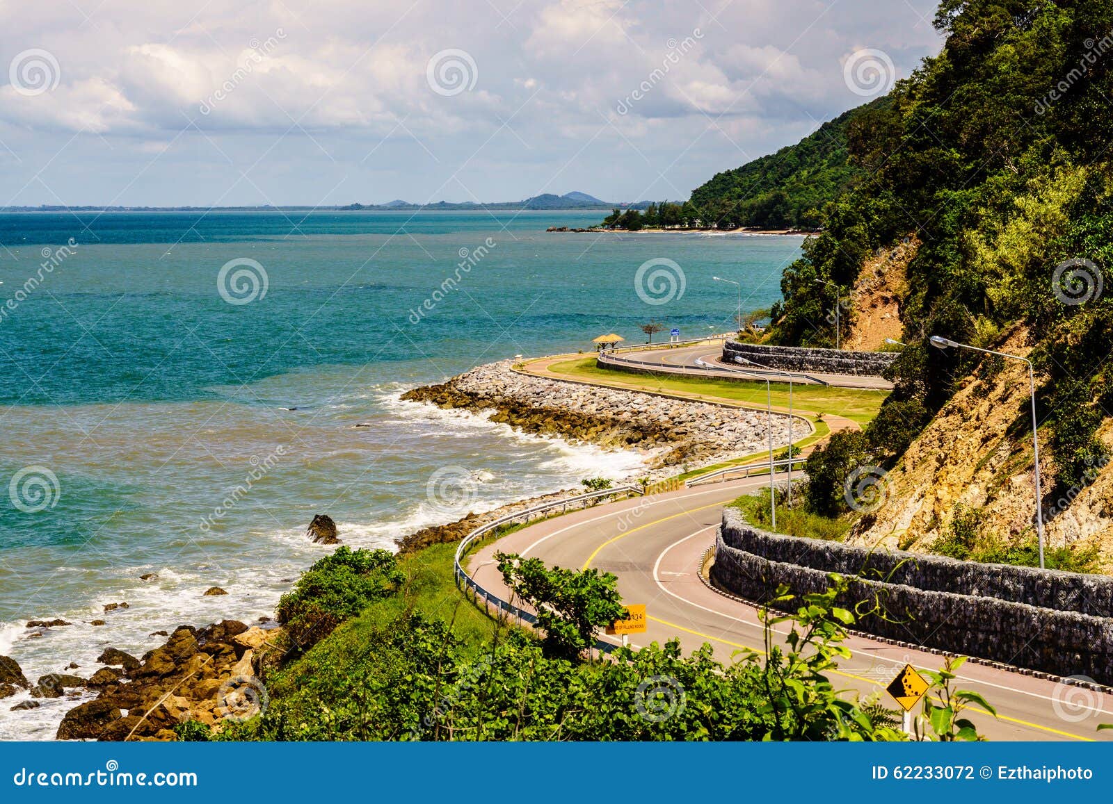 Curve road with sea view stock photo. Image of coast - 62233072