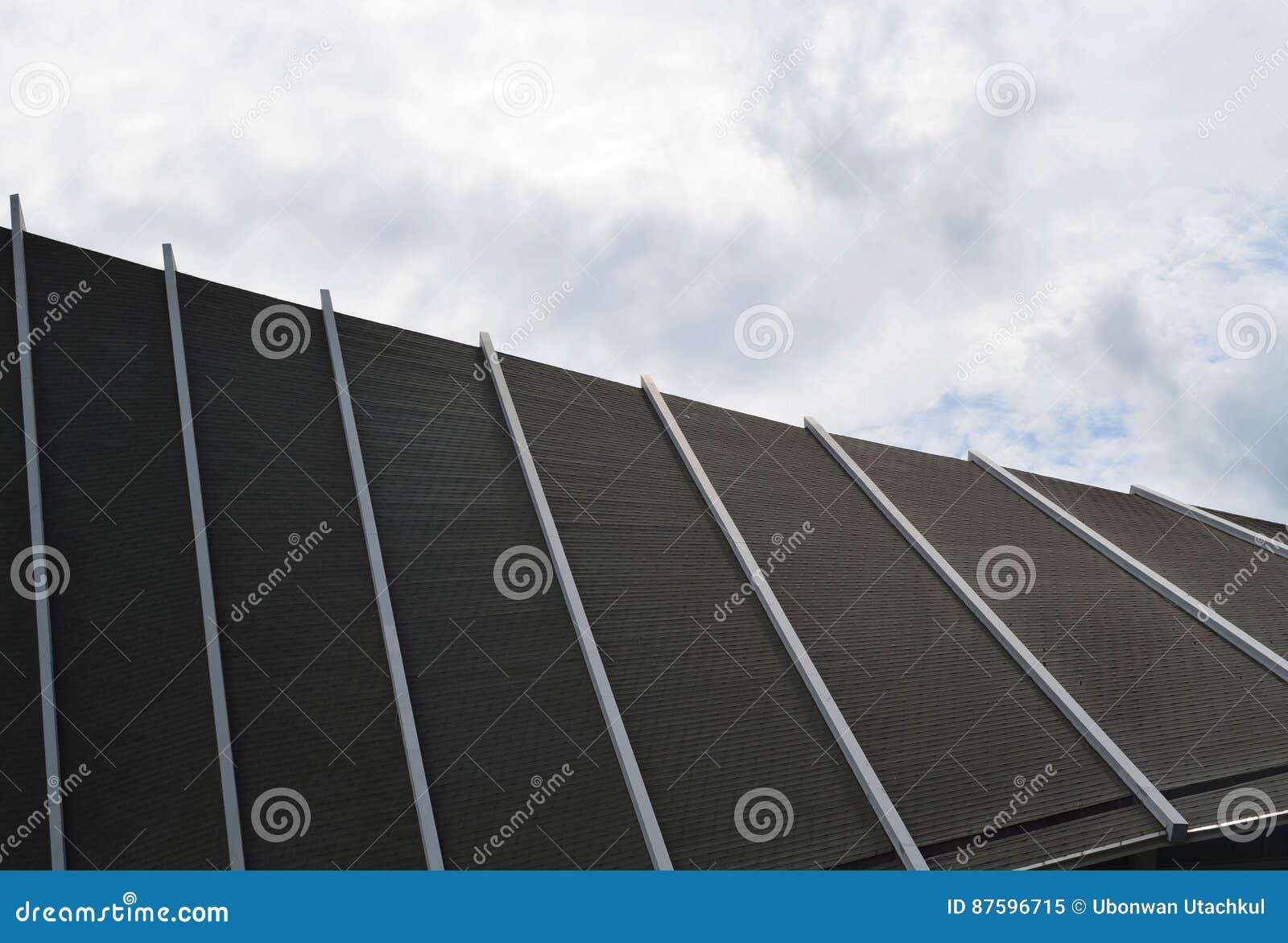 Curve Roof of Modern Building Stock Image - Image of construction ...