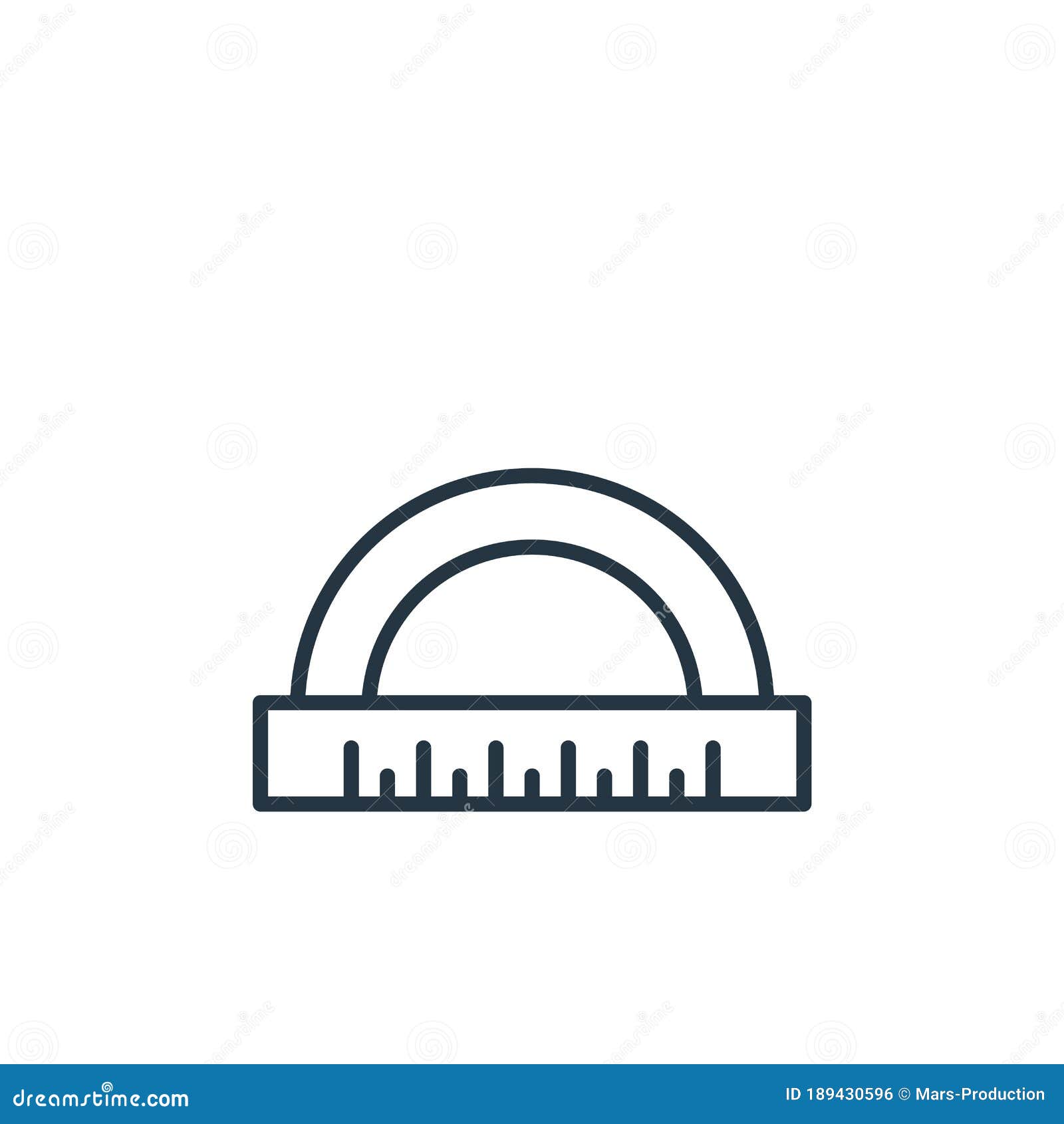 Curve Ruler Vector Icon Isolated on White Background. Outline, Thin ...