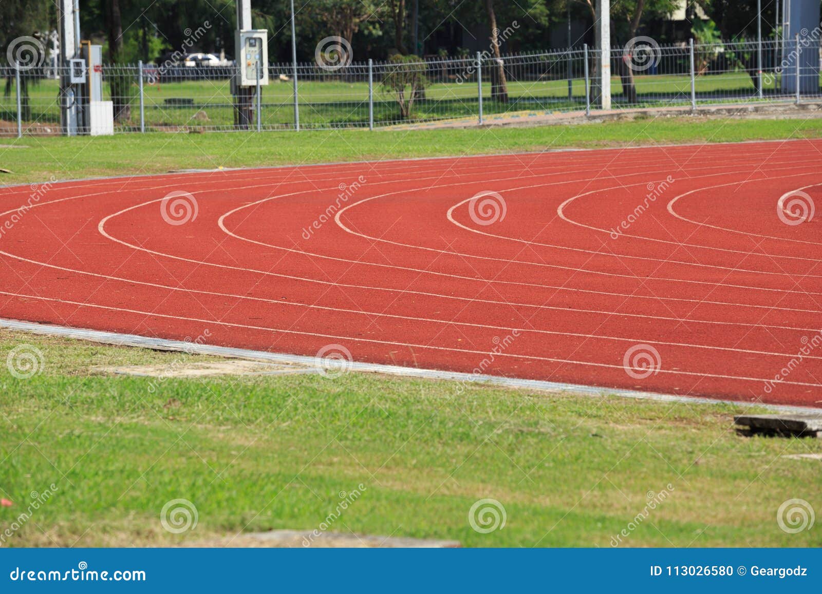 Curve of running track stock photo. Image of white, ground - 113026580