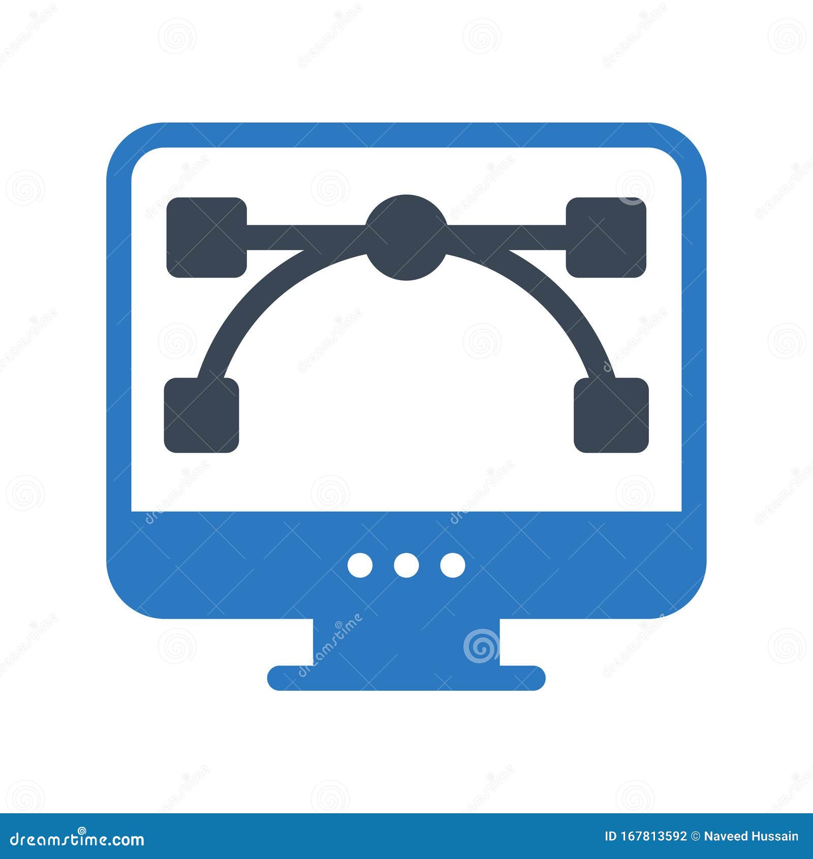 Curve Screen Glyph Color Icon Stock Illustration - Illustration of ...