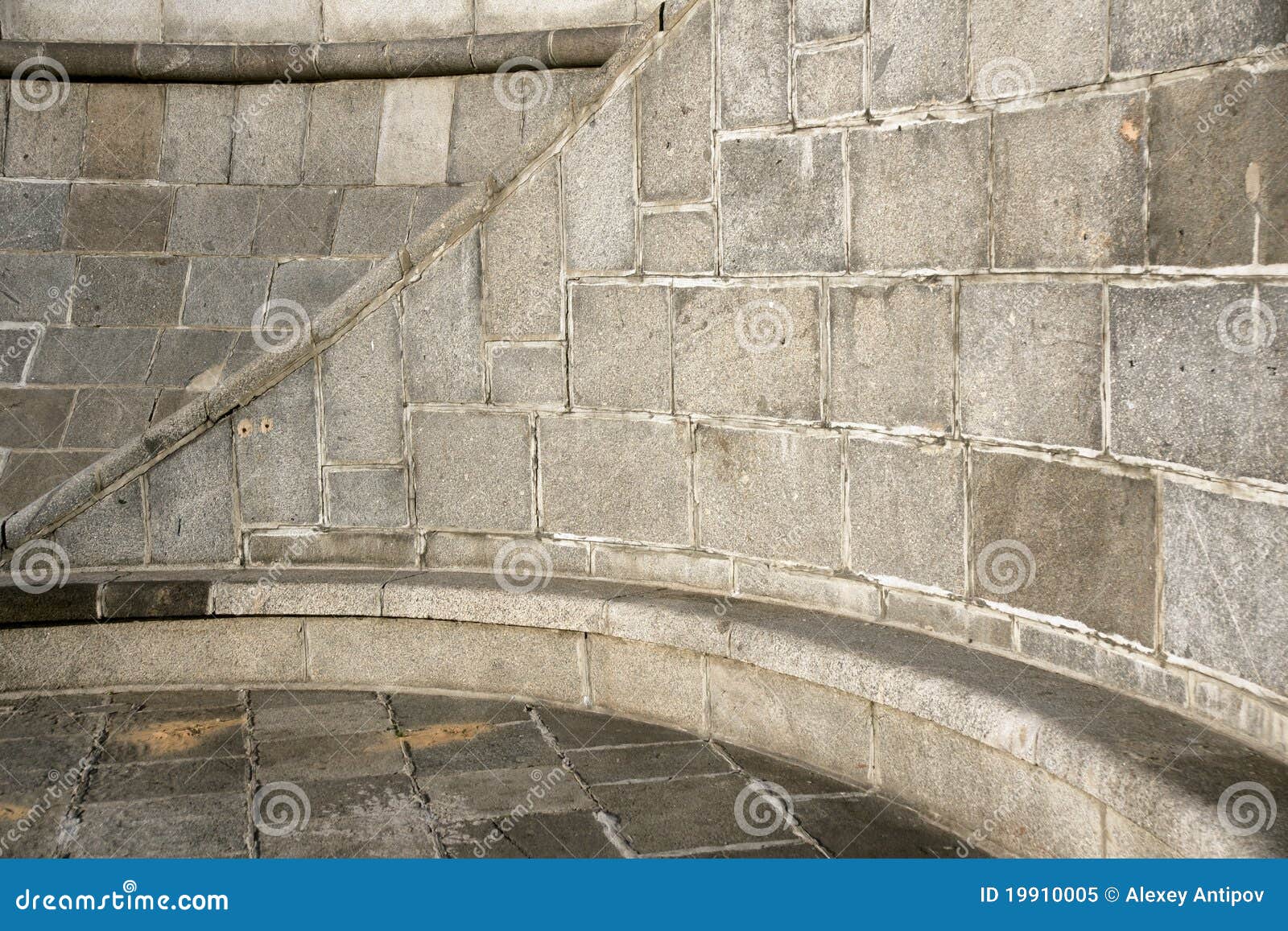 Curve Section of a Granite Stone Wall and Floor Stock Image - Image of ...