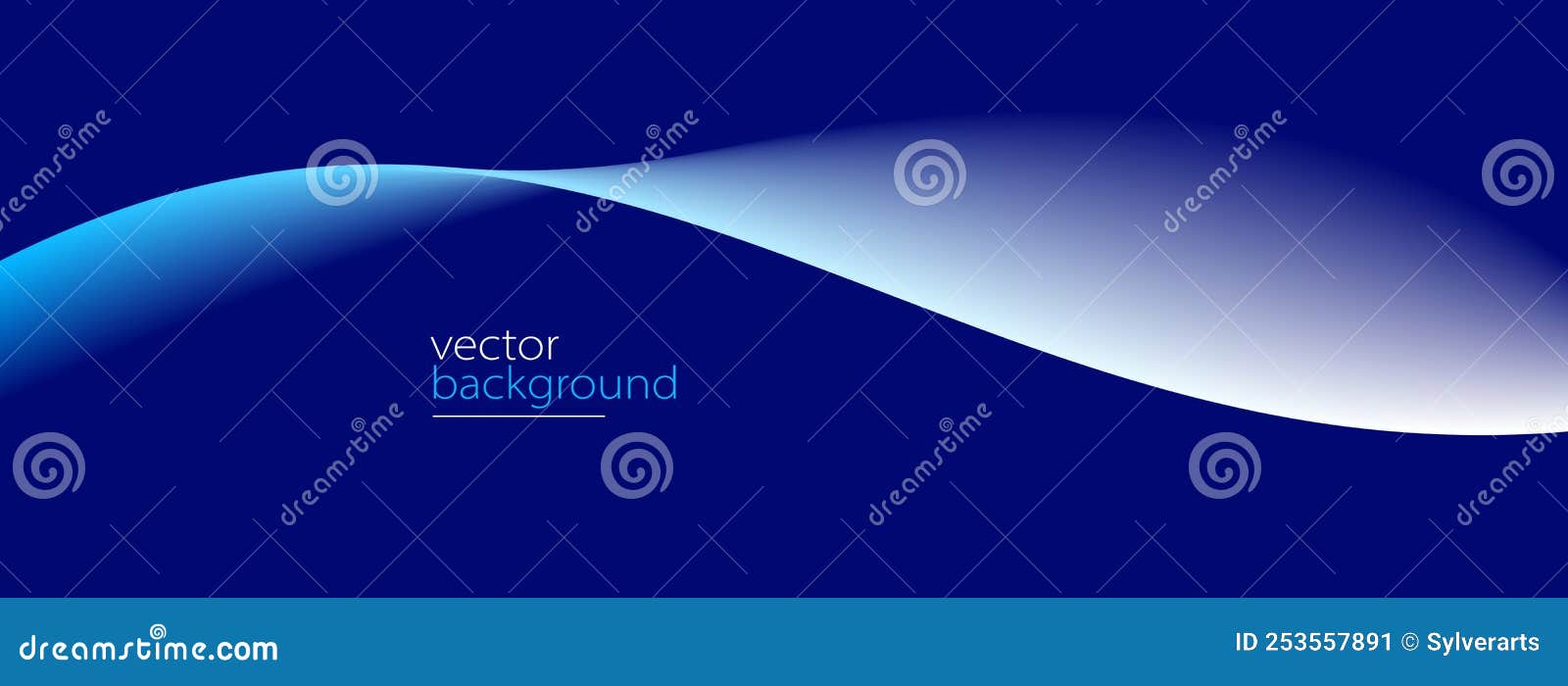 Curve Shape Flow Vector Abstract Background in Dark Blue Gradient ...