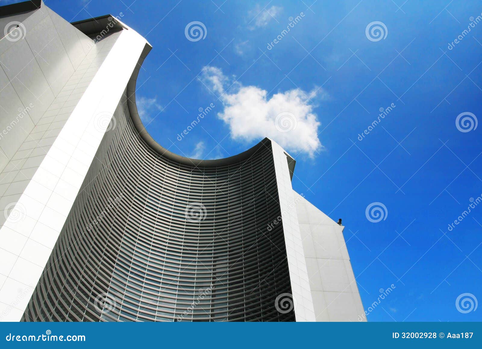 The Curve Shaped Building with Blue Sky Stock Photo - Image of blue ...